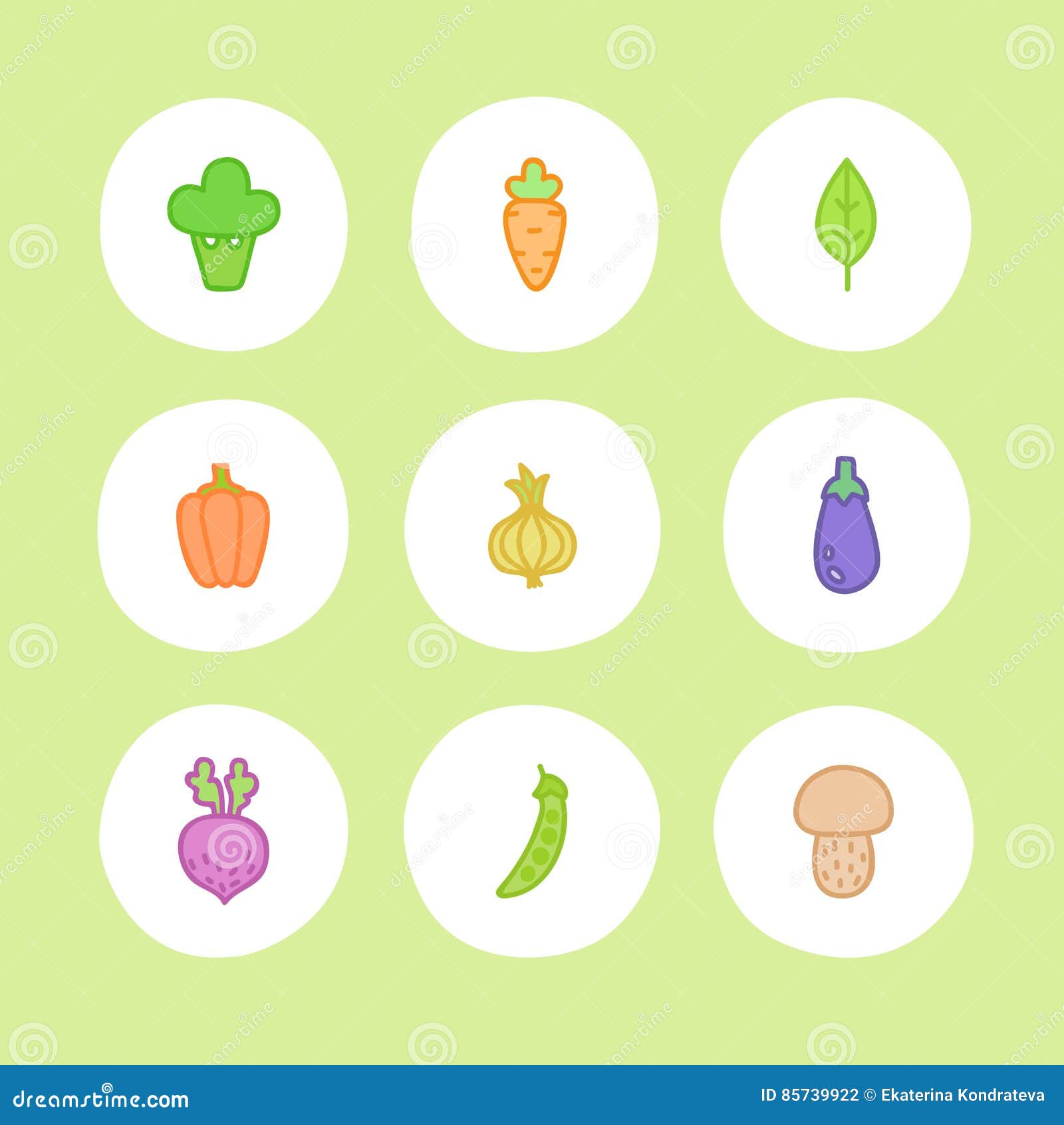 Set of vegetables icons. stock vector. Illustration of juice - 85739922