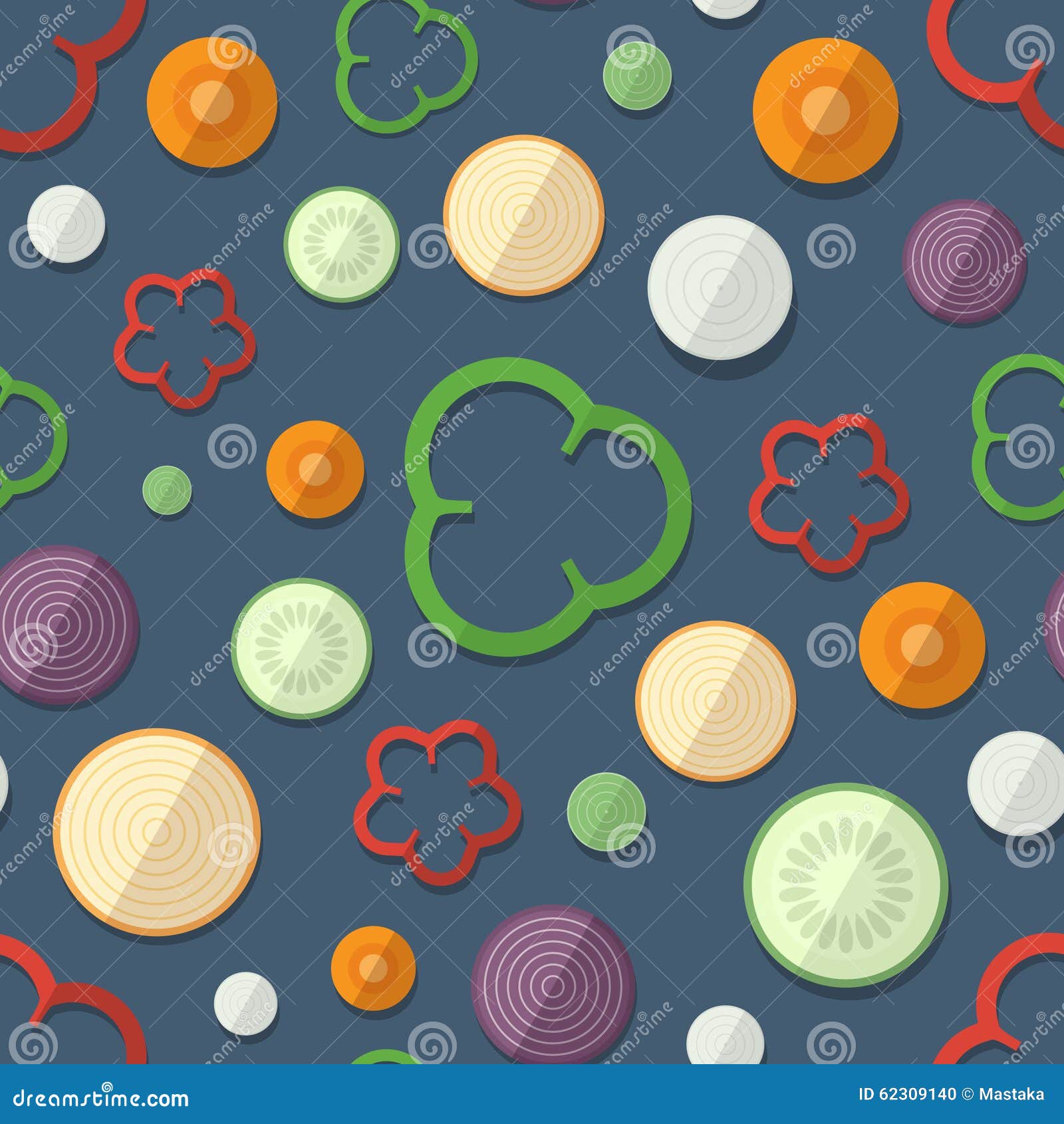 Set of Vegetables Patterns in a Flat Style - Mix Stock Vector ...