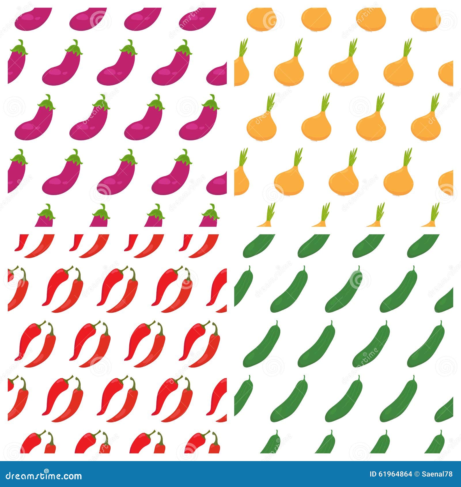 Set of Vegetables Seamless Patterns. Healthy Food Backgrounds Stock ...