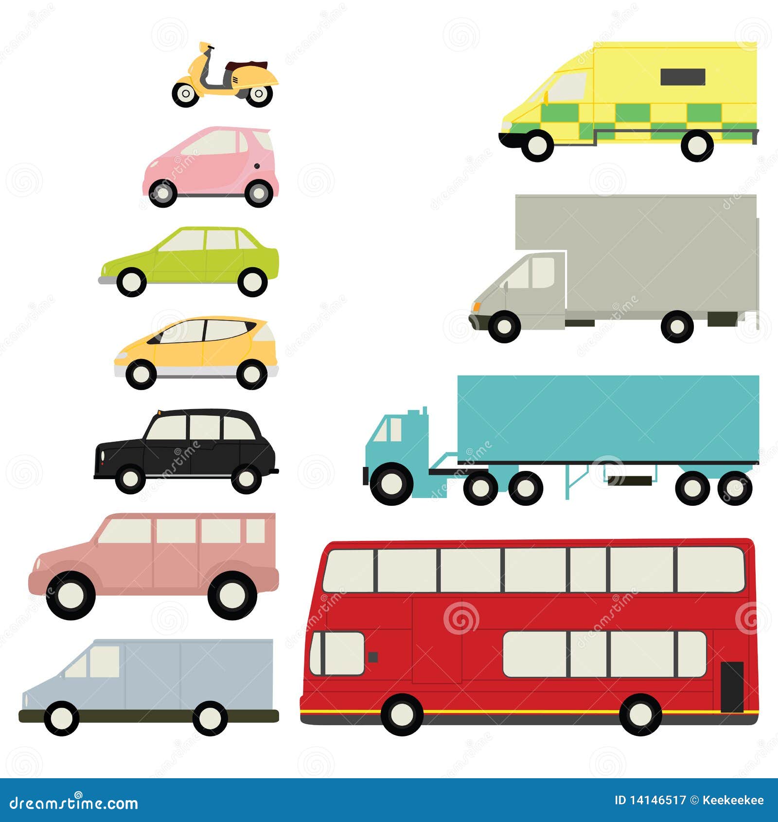 Set of vehicles stock vector. Illustration of smart, driving - 14146517