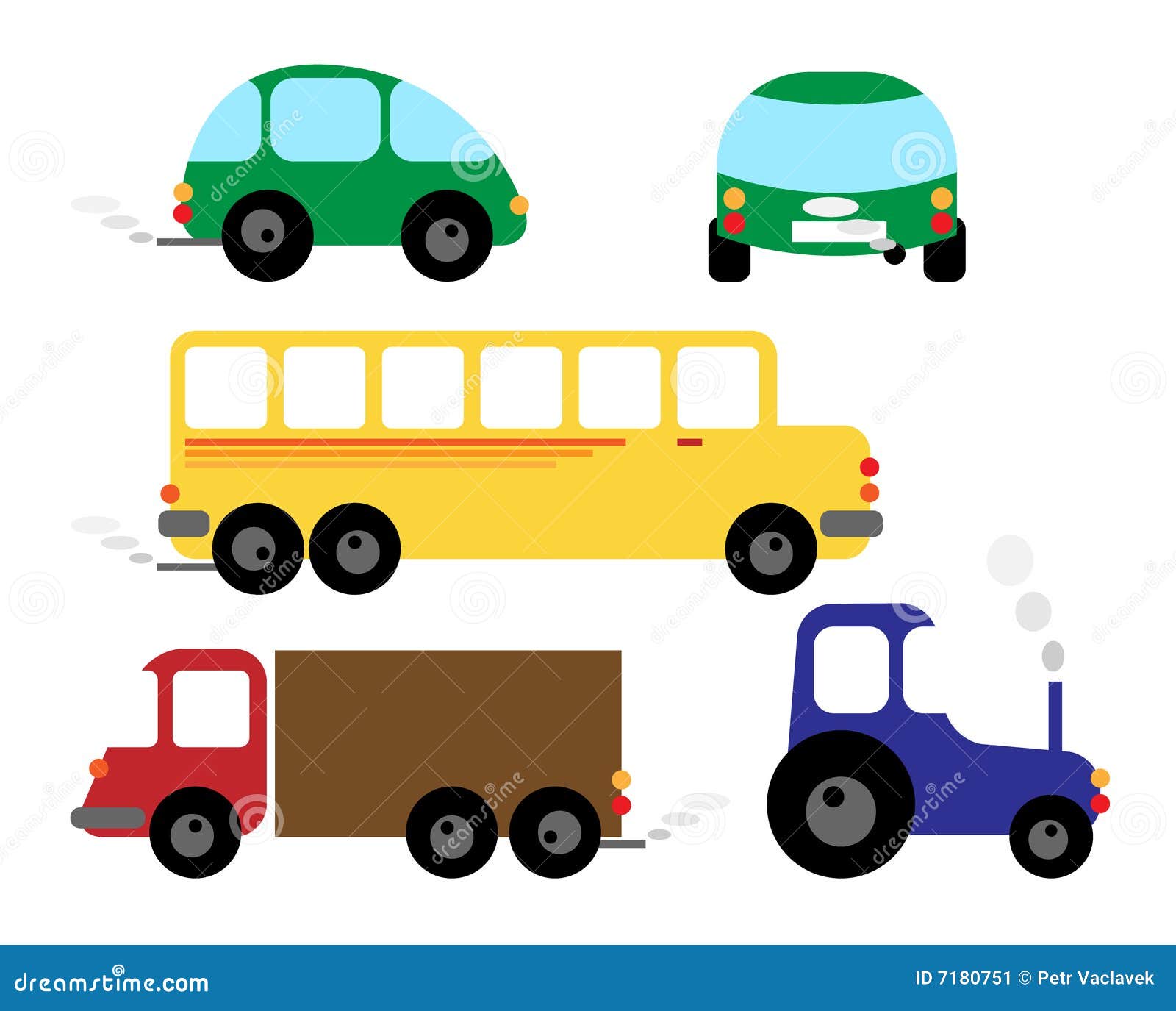 Set of vehicles stock vector. Illustration of background - 7180751