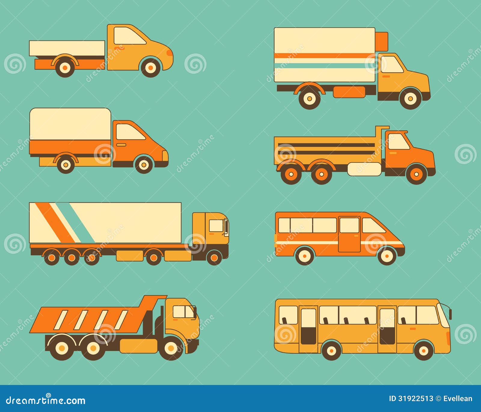 Set of vehicles stock vector. Illustration of industrial - 31922513