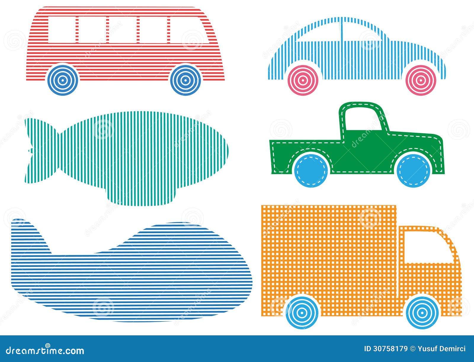 Set of Vehicles stock vector. Illustration of business - 30758179