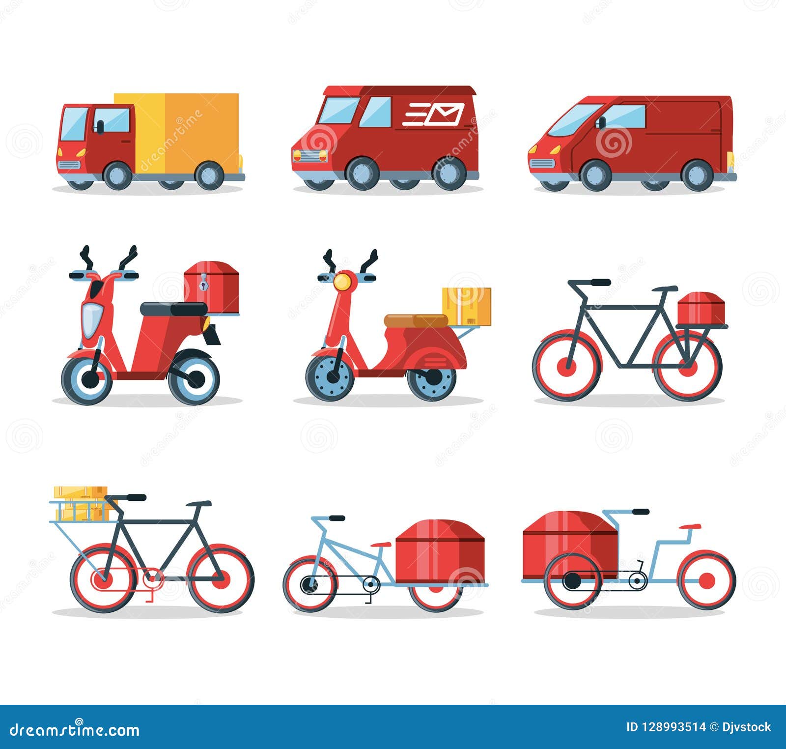 Set of Vehicles for Logistic Service Stock Vector - Illustration of ...