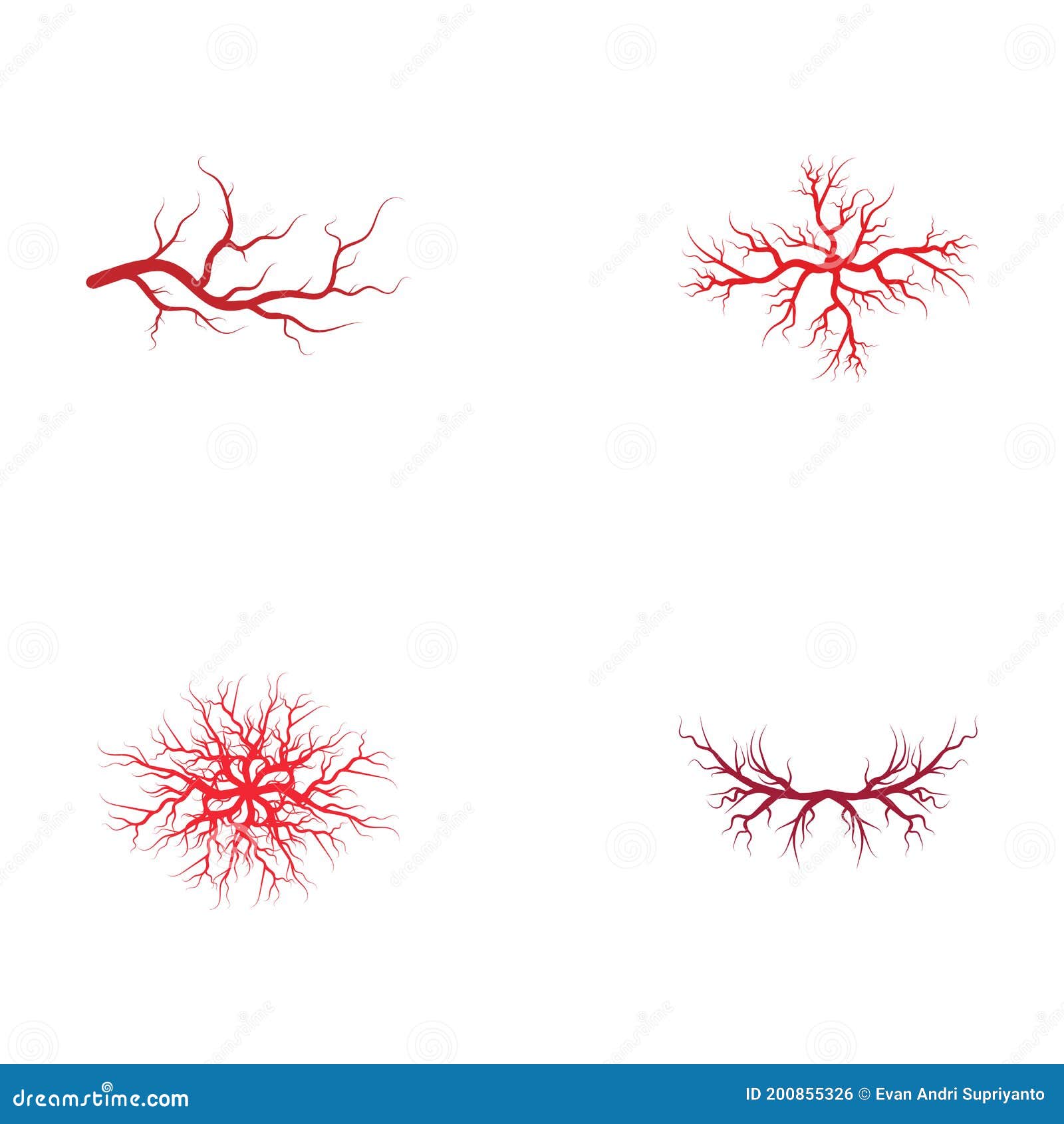 Set Veins Logo Template Vector Symbol Stock Illustration - Illustration ...
