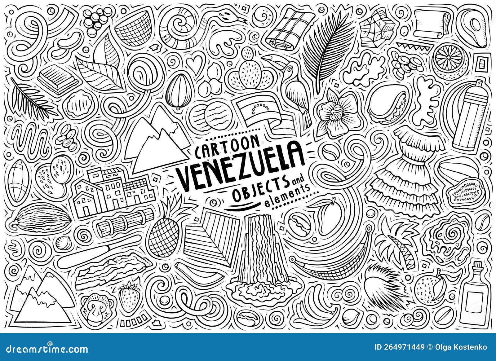Set of Venezuela Traditional Symbols and Objects Stock Vector ...
