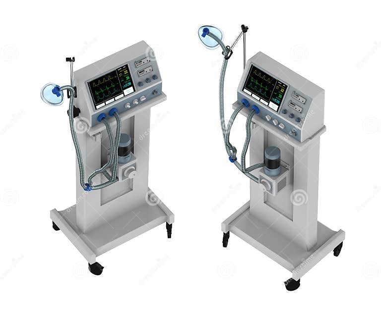 Set of ventilator machines stock illustration. Illustration of oxygen ...