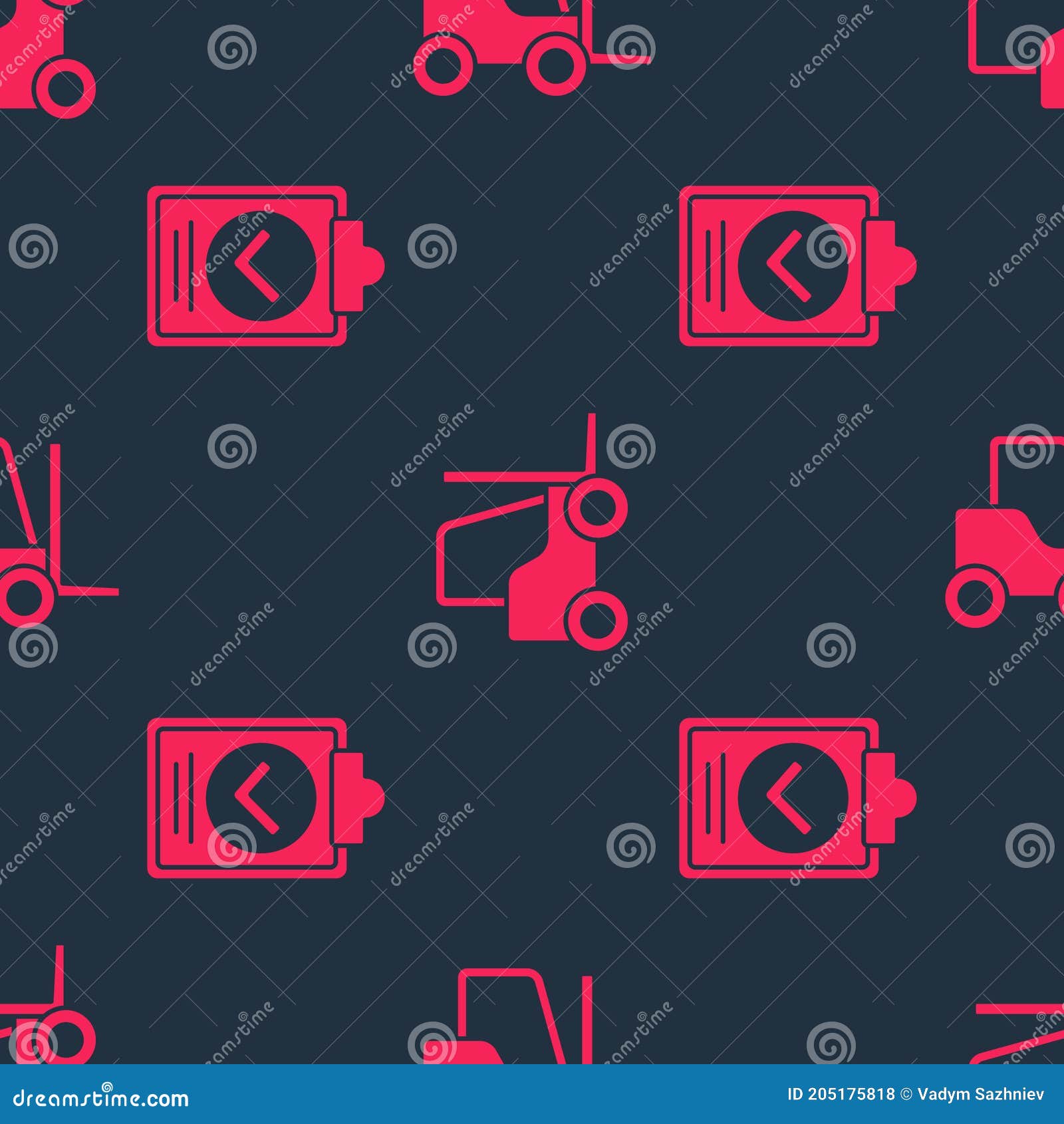 Set Verification of Delivery List Clipboard and Forklift Truck on ...