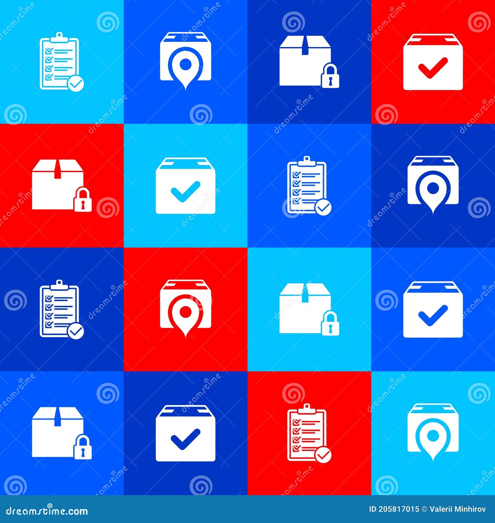 Set Verification of Delivery List, Location with Cardboard Box, Locked ...