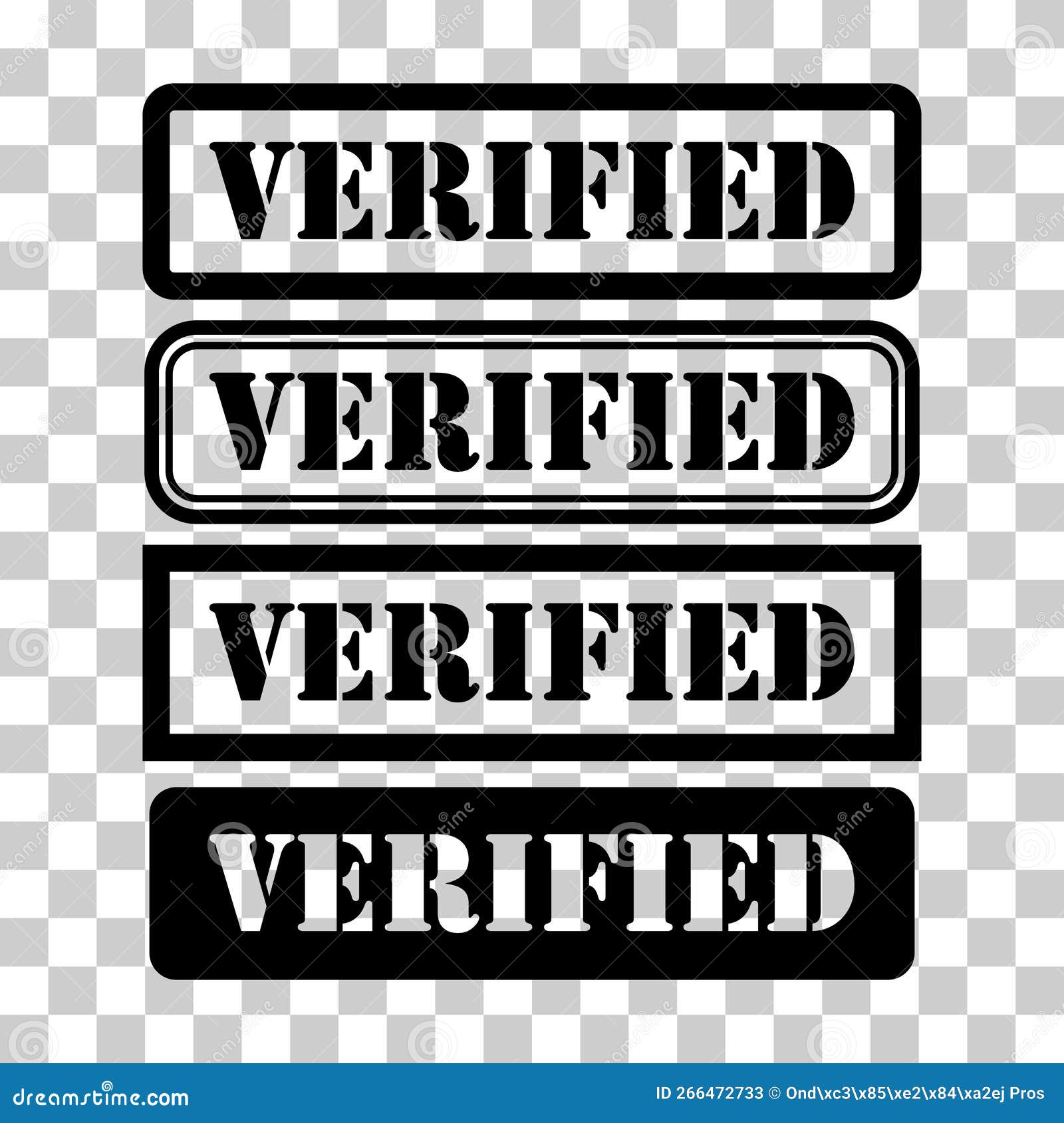 Set of Verified Stamp Symbol, Label Sticker Sign Button, Text Banner ...