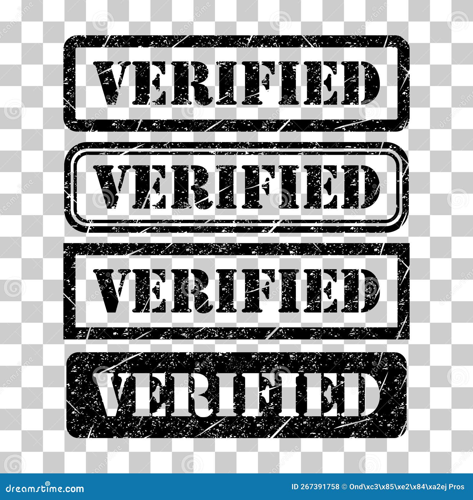 Set of Verified Stamp Symbol, Label Sticker Sign Button, Text Banner ...