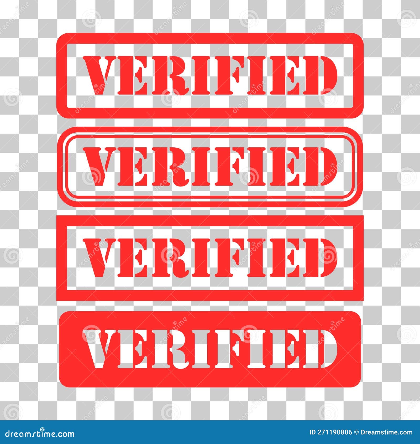 Set of Verified Stamp Symbol, Label Sticker Sign Button, Text Banner ...