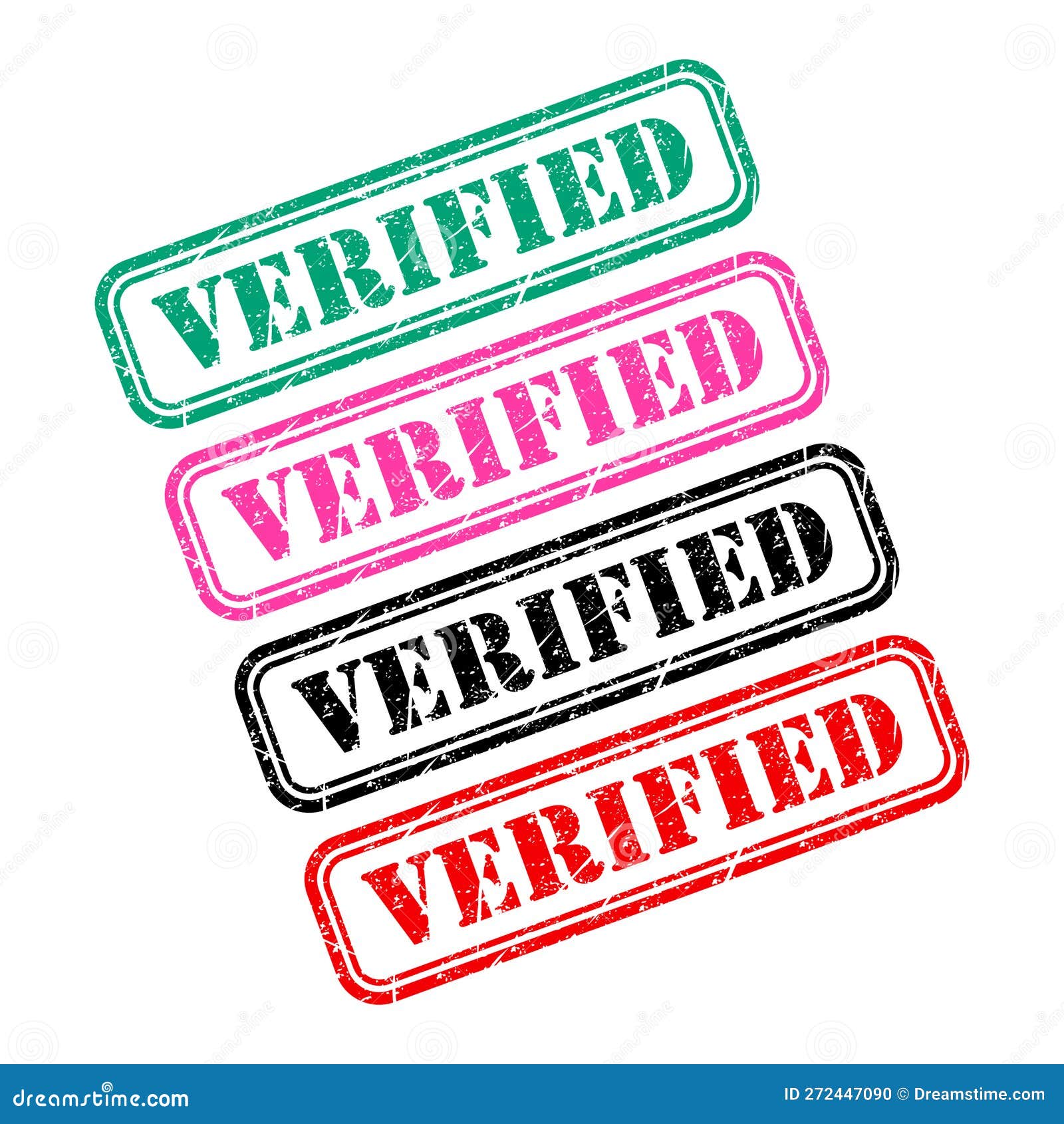 Set of Verified Stamp Symbol, Label Sticker Sign Button, Text Banner ...