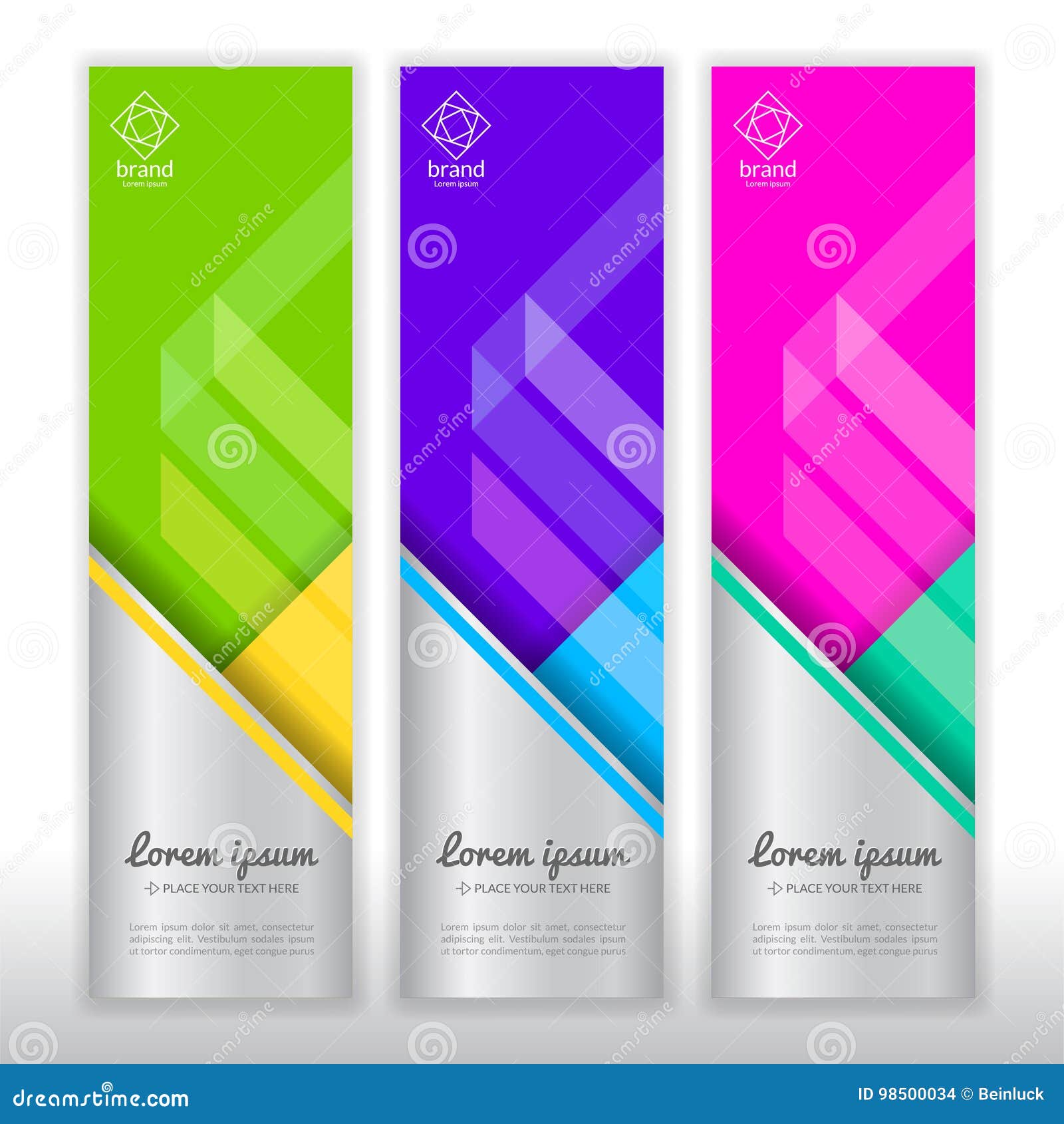 Set of Vertical Abstract Colorful Display Banner Background with Stock ...