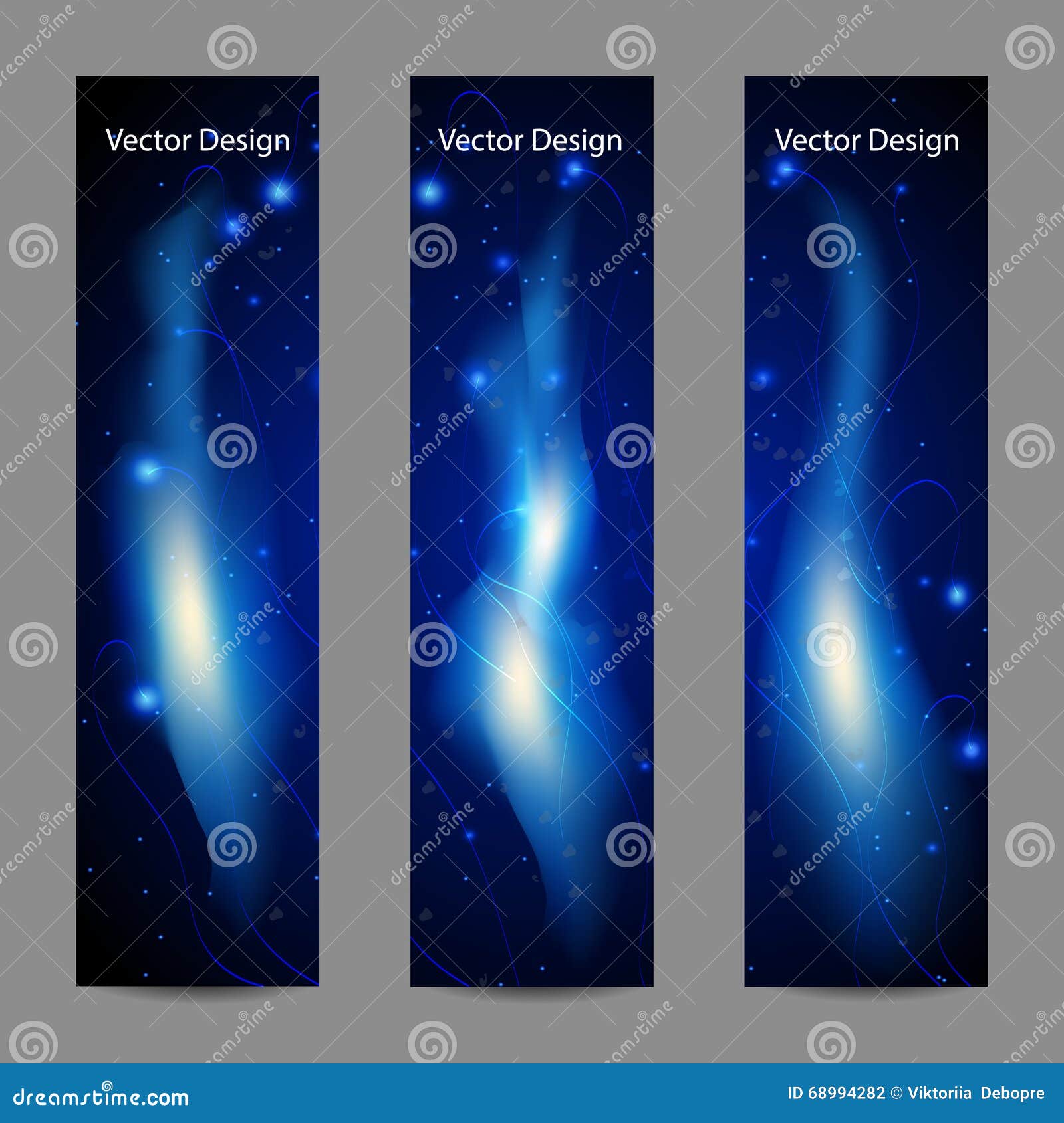 Set of Vertical Banners with Abstract Blue Fire Stock Vector ...