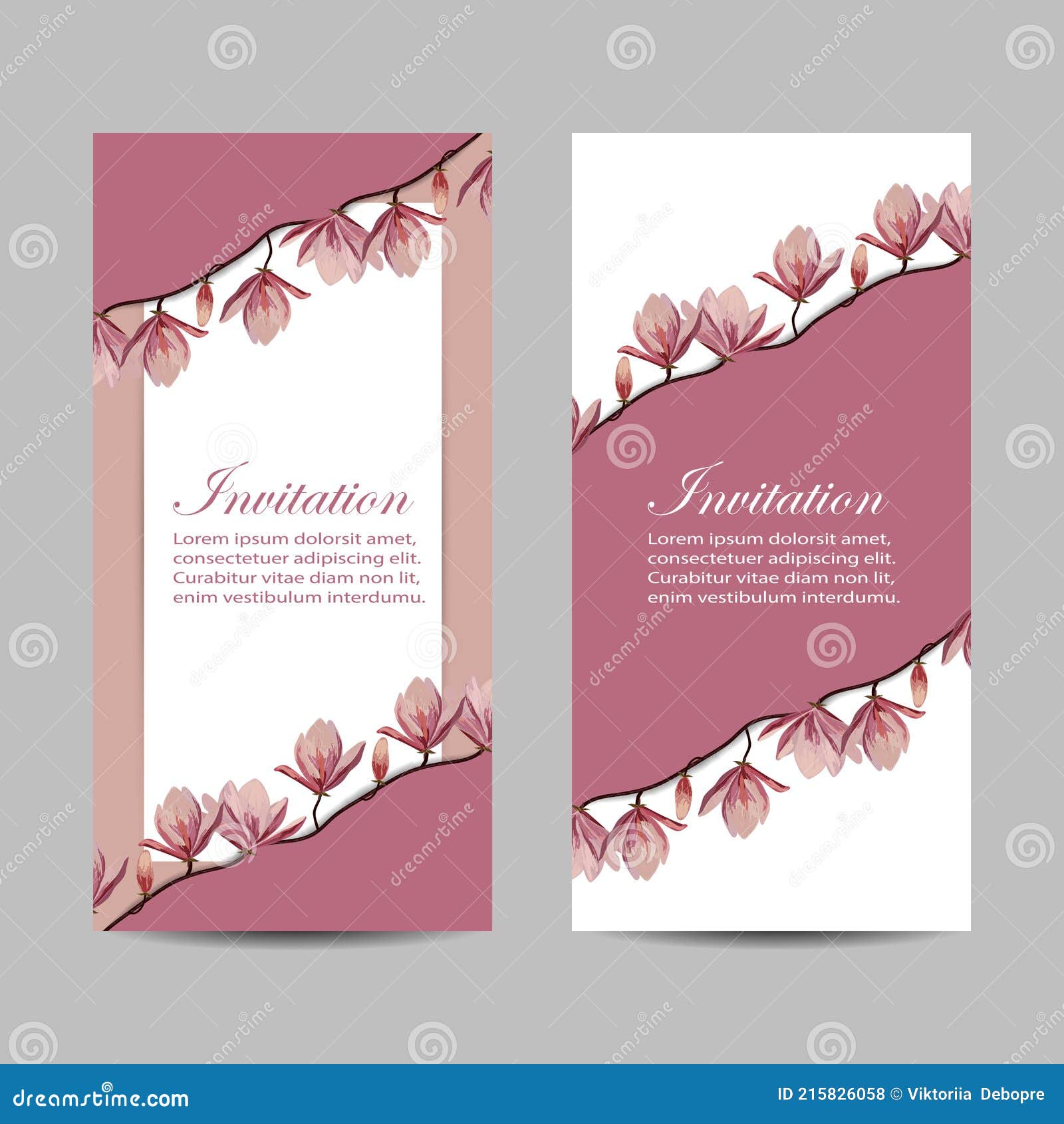 Set of Vertical Banners with Beautiful Flowers Stock Vector ...
