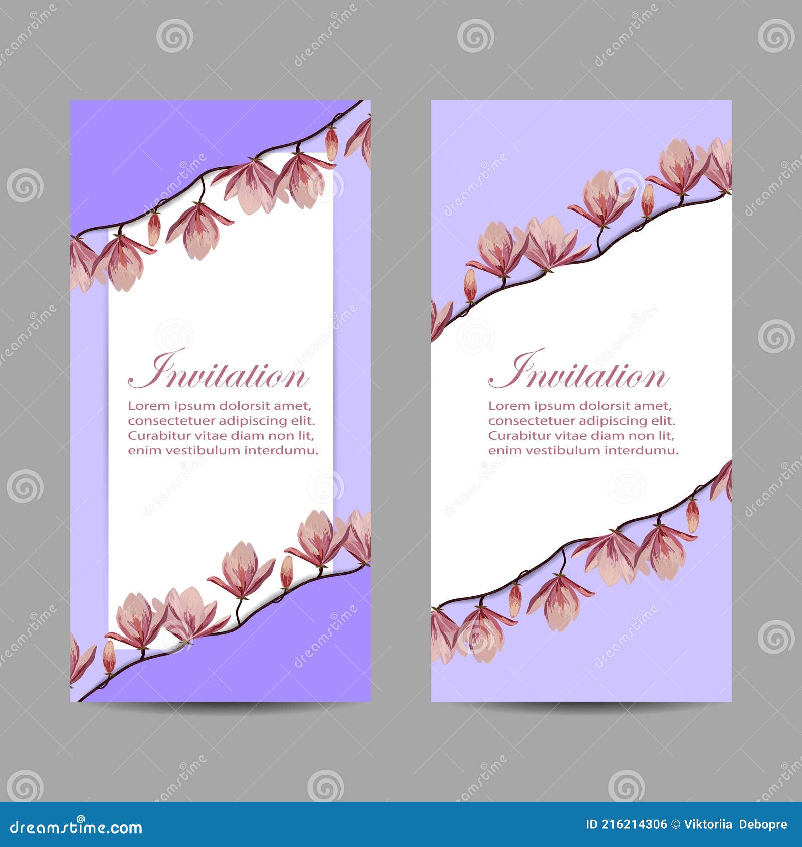 Set of Vertical Banners with Beautiful Flowers Stock Vector ...