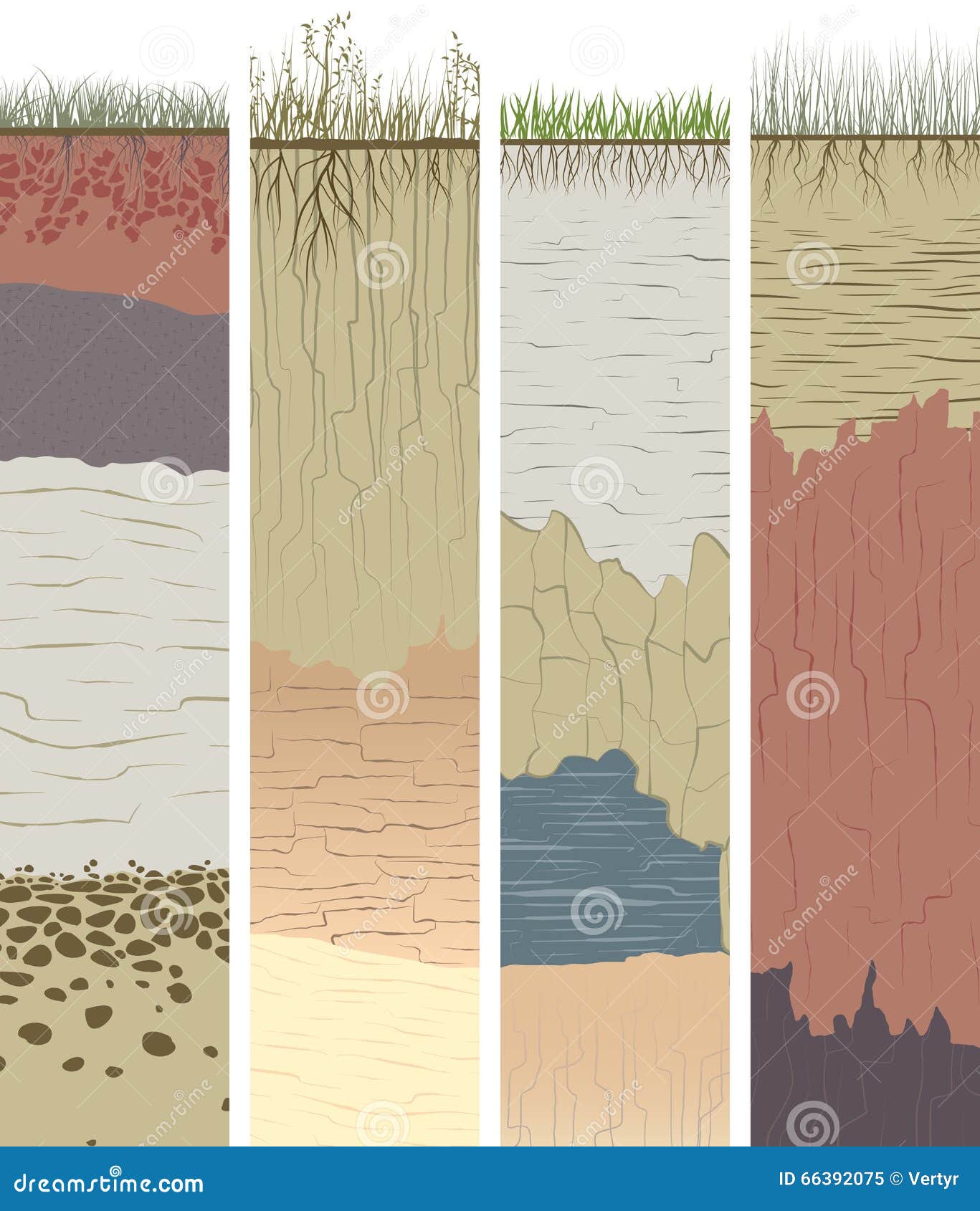 Cut Of Soil Columns (profile). Vector Illustration | CartoonDealer.com ...