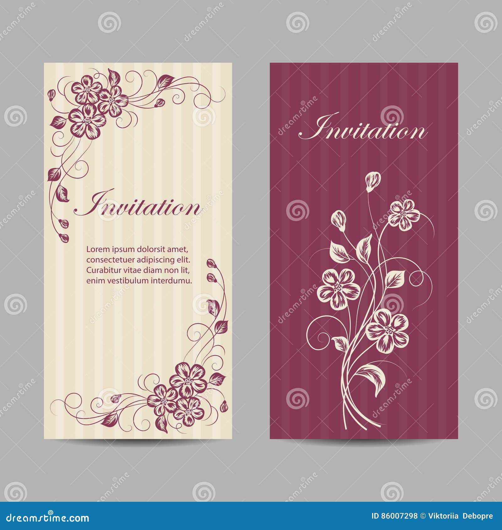 Set of Vertical Banners with Flowers Stock Illustration - Illustration ...