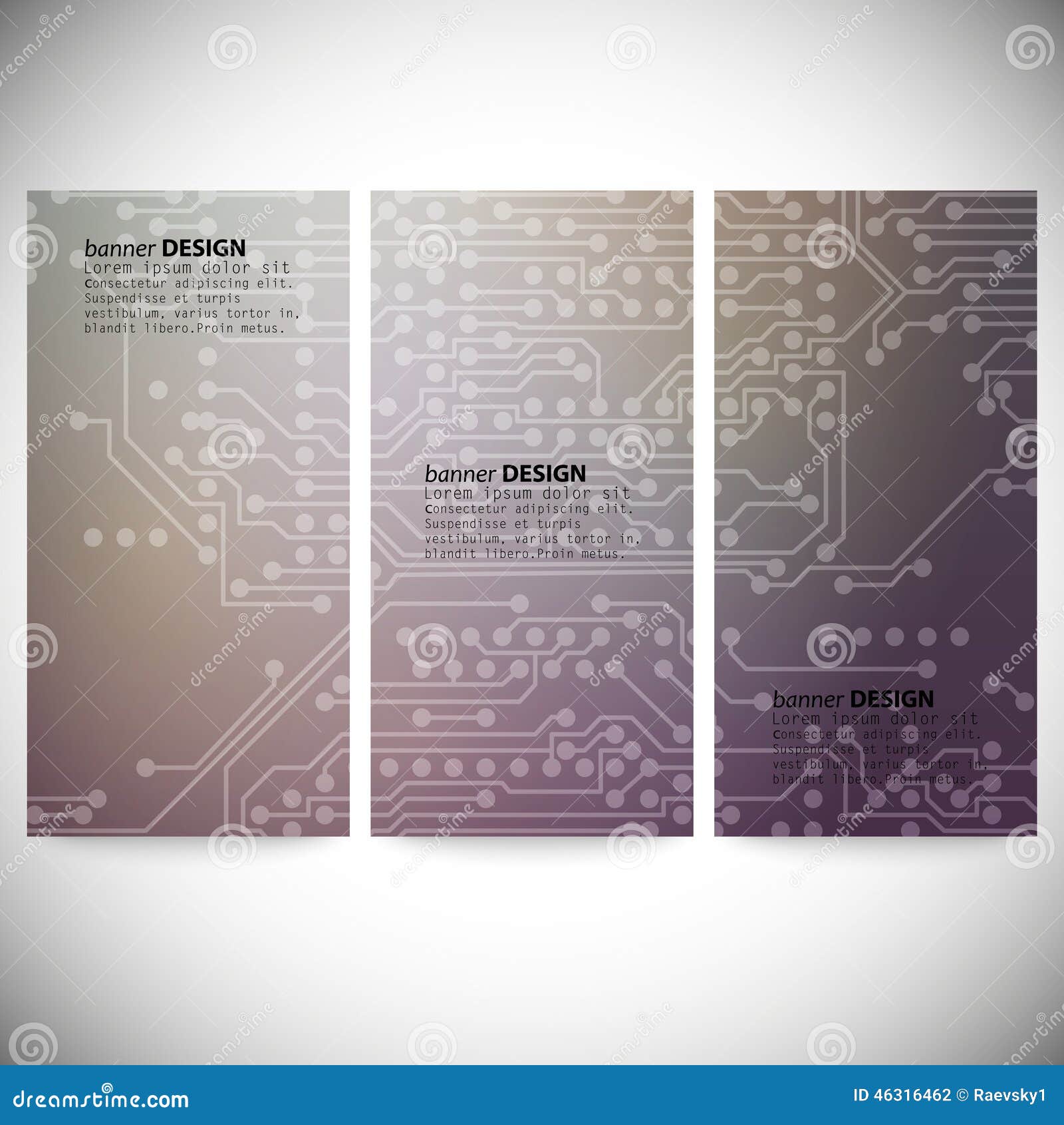 Set of Vertical Banners. Microchip Backgrounds, Stock Vector ...