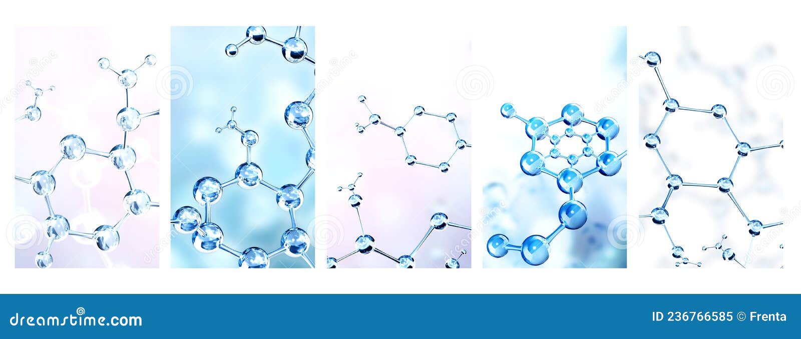 Set of Vertical Banners with Models of Abstract Molecular Structure ...