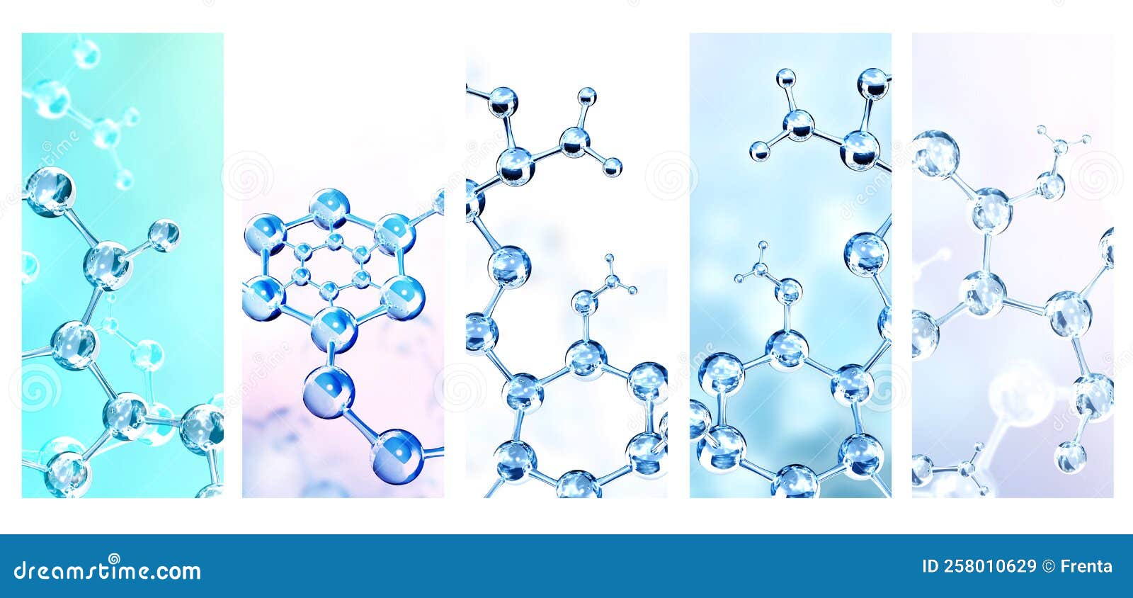 Set of Vertical Banners with Models of Abstract Molecular Structure ...