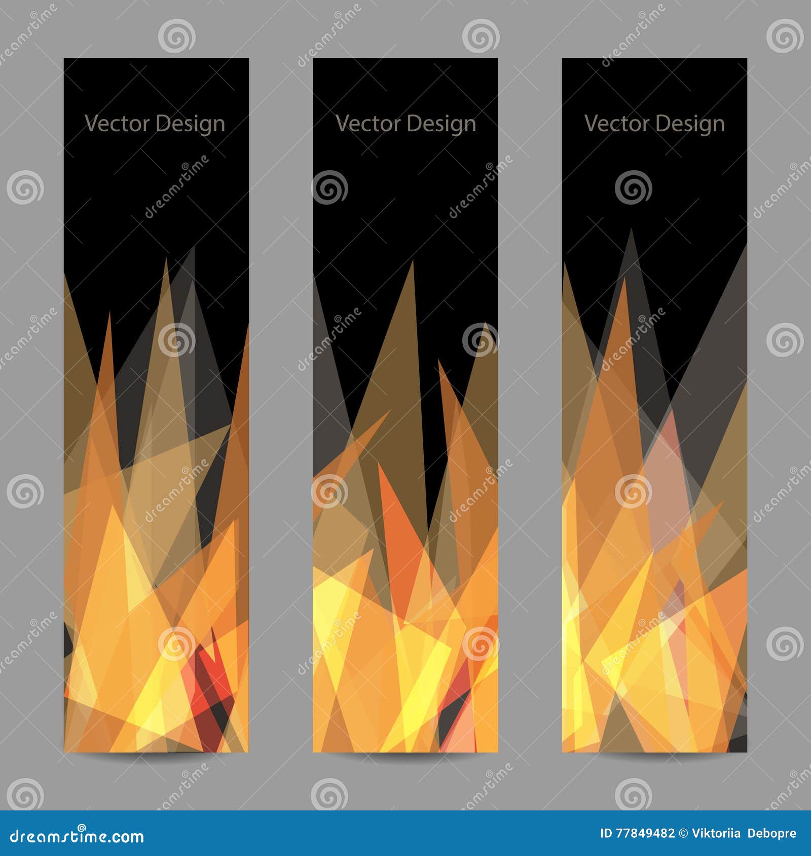Set of vertical banners stock vector. Illustration of bonfire - 77849482