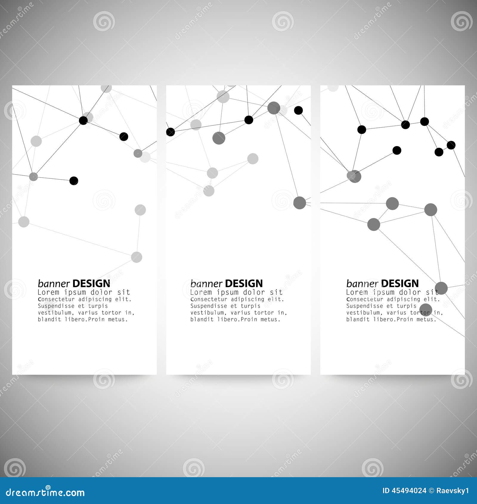Set of Vertical Banners. Molecule Structure, Gray Stock Vector ...