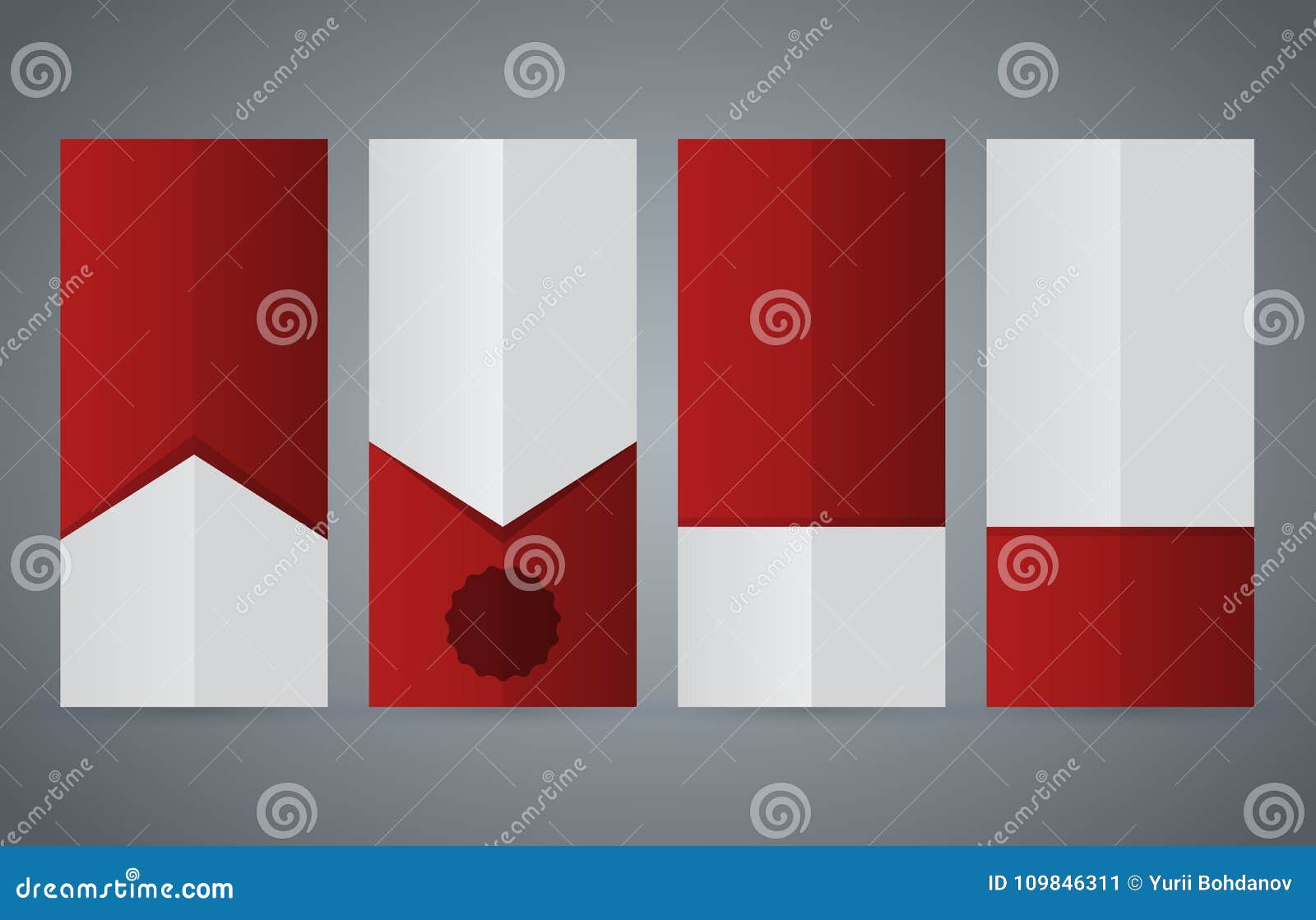 Set Vertical Banners Red Background01 Stock Illustration - Illustration ...