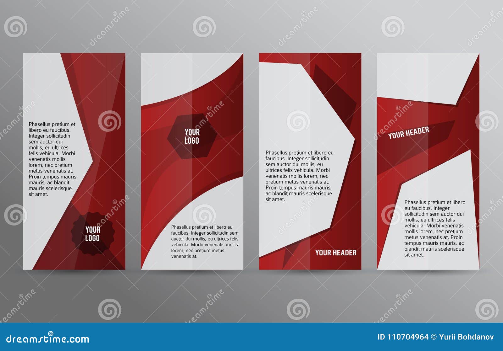 Set Vertical Banners Red Background04 Stock Vector - Illustration of ...