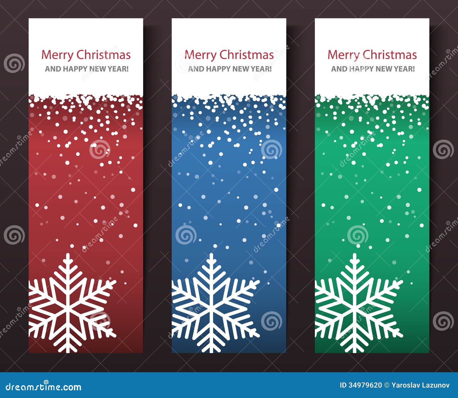 Set of Vertical Christmas Banners. Stock Vector - Illustration of party ...