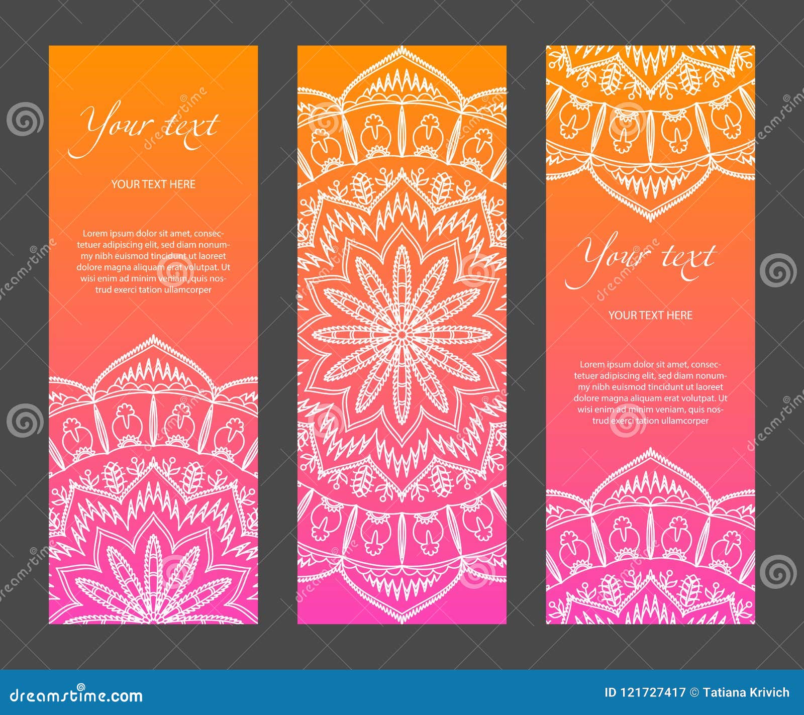 Set of Vertical Ethnic Narrow Banners Stock Vector - Illustration of ...