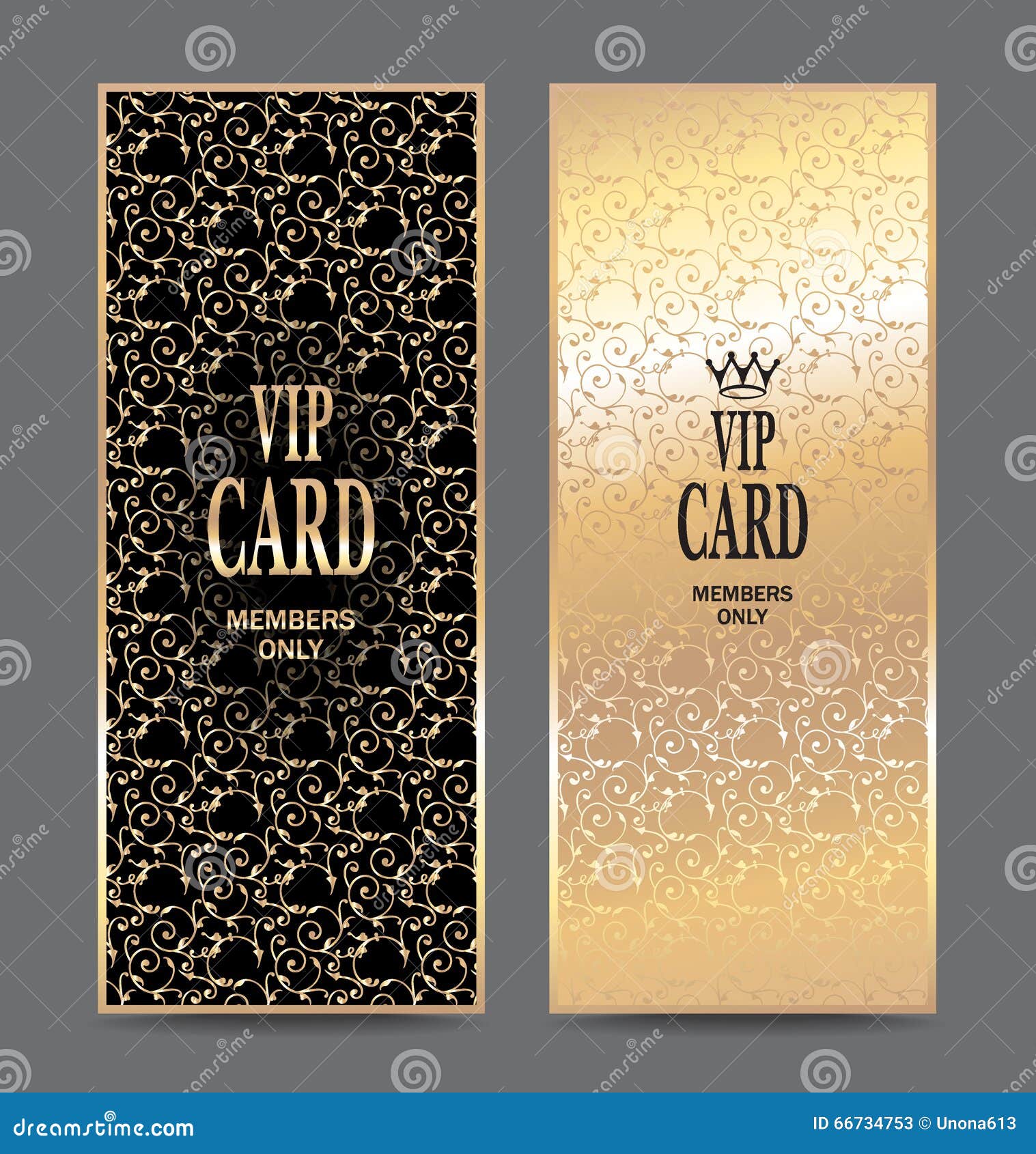 Set of Vertical Gold Cards with Floral Design Stock Vector ...