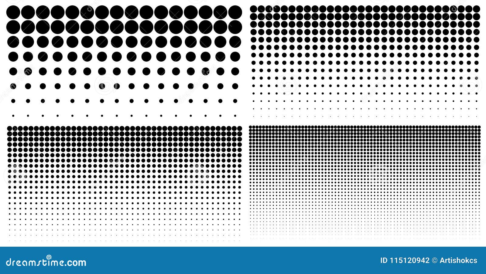 Set of Vertical Gradient Halftone Dots Backgrounds, Horizontal ... Set of Vertical Gradient Halftone Dots Backgrounds, Horizontal ...