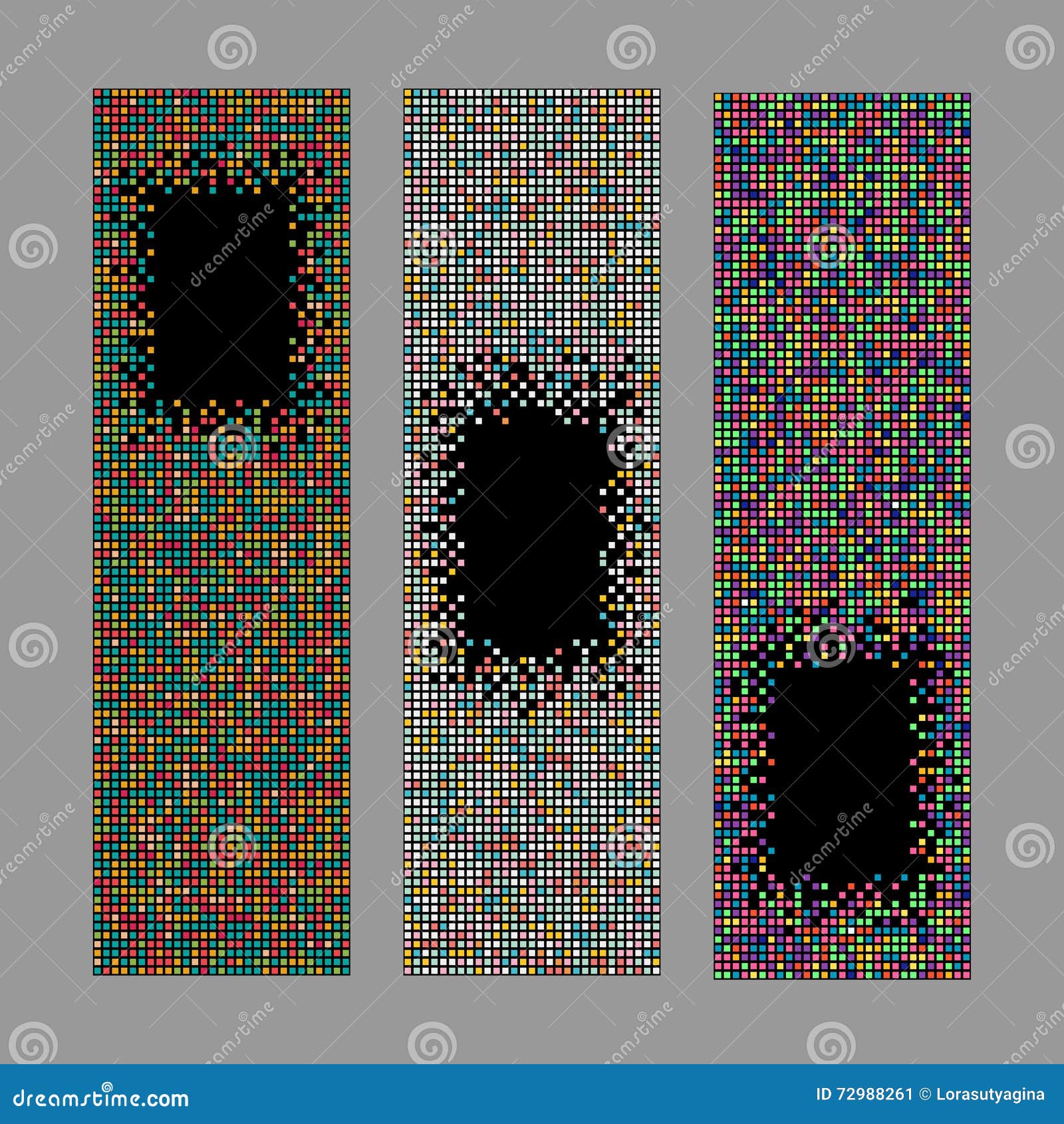 Set of Vertical Pixel Banners. Abstract Series. Stock Vector ...