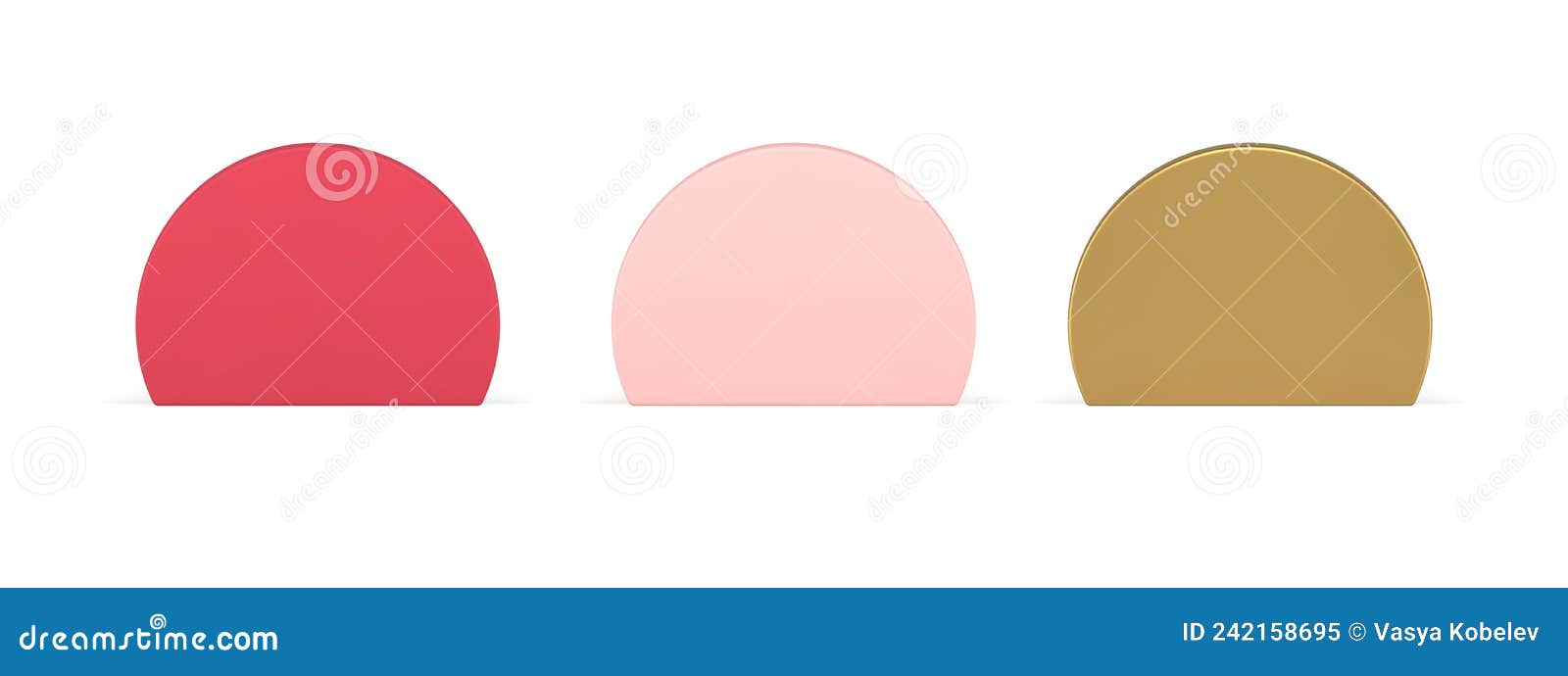 Set Vertical Realistic Semicircle Vertical Wall Basic Foundation ...