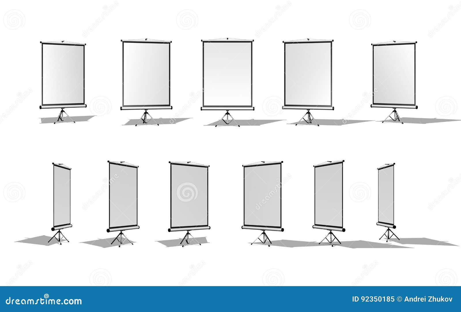 Set of Vertical Screen for a Projector or an Advertising Banner ...