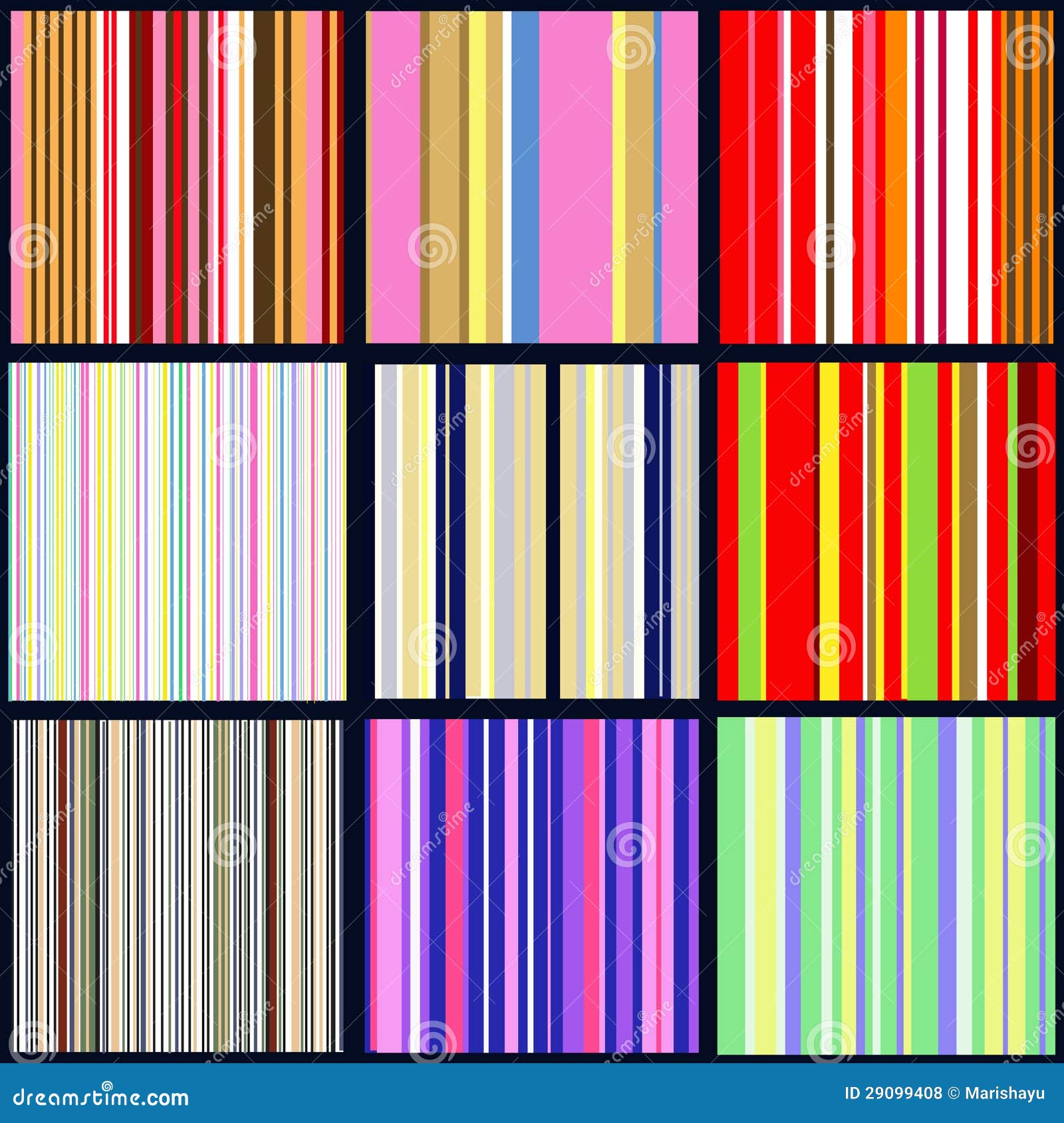 Set of Vertical Striped Patterns Stock Vector - Illustration of ...
