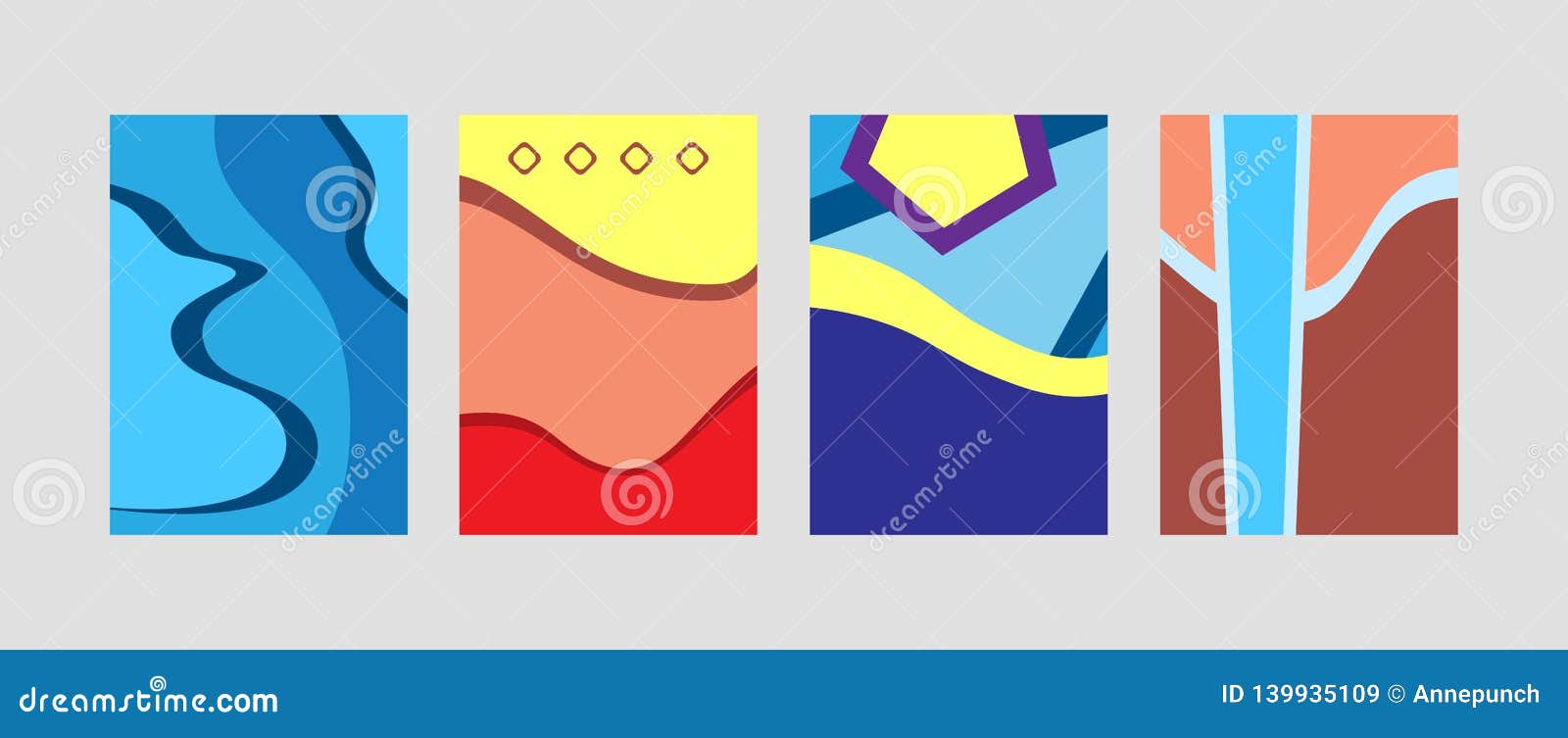 Set of Vertical Templates for Design. Collection of Abstract Trendy ...