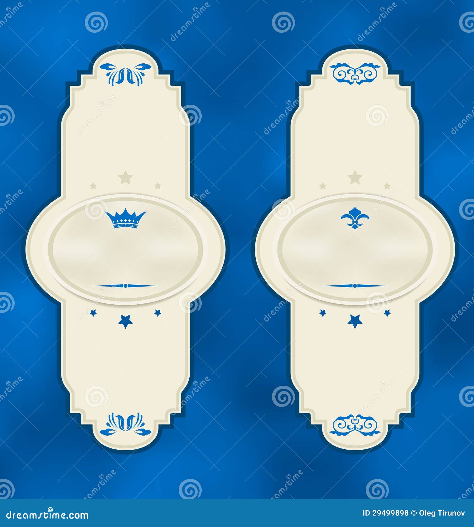 Set Vertical Vintage Labels with Design Elements Stock Vector ...