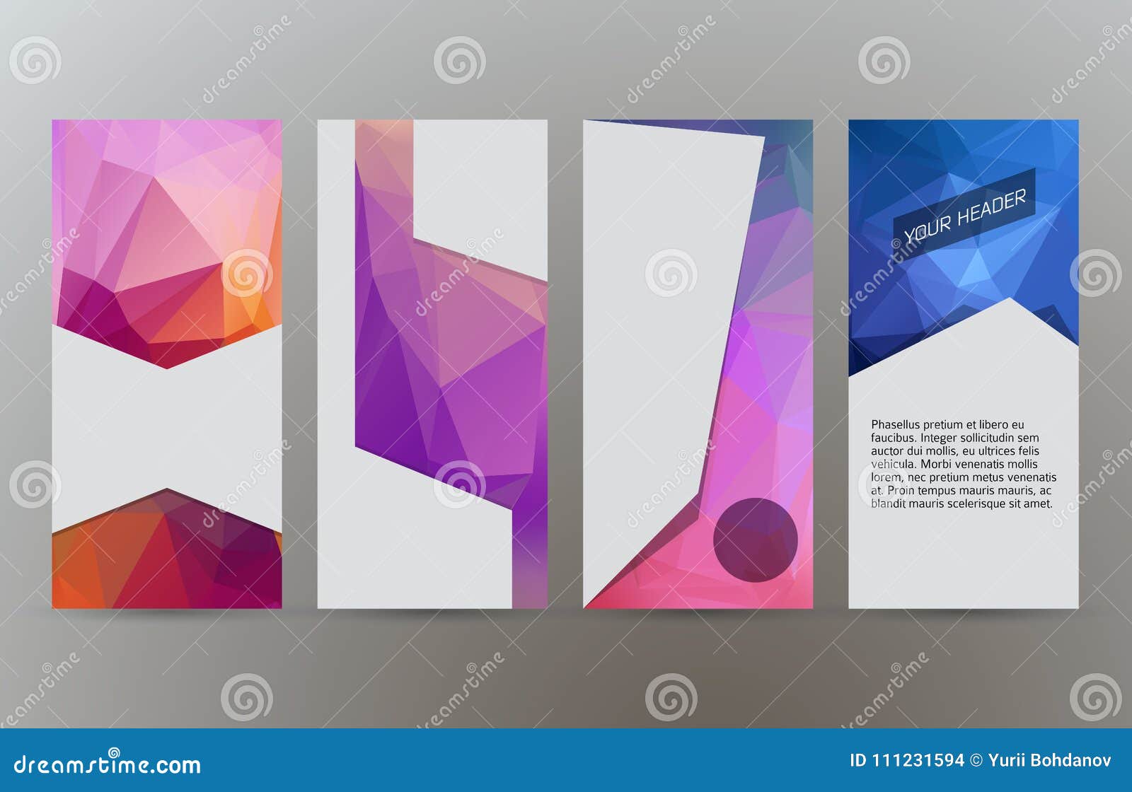 Set of Vertical Web Banner Layout Background16 Stock Vector ...