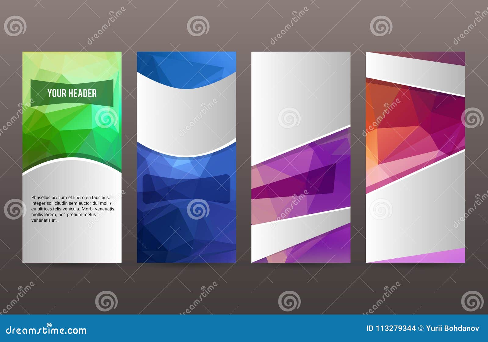 Set of Vertical Web Banner Layout Background25 Stock Vector ...