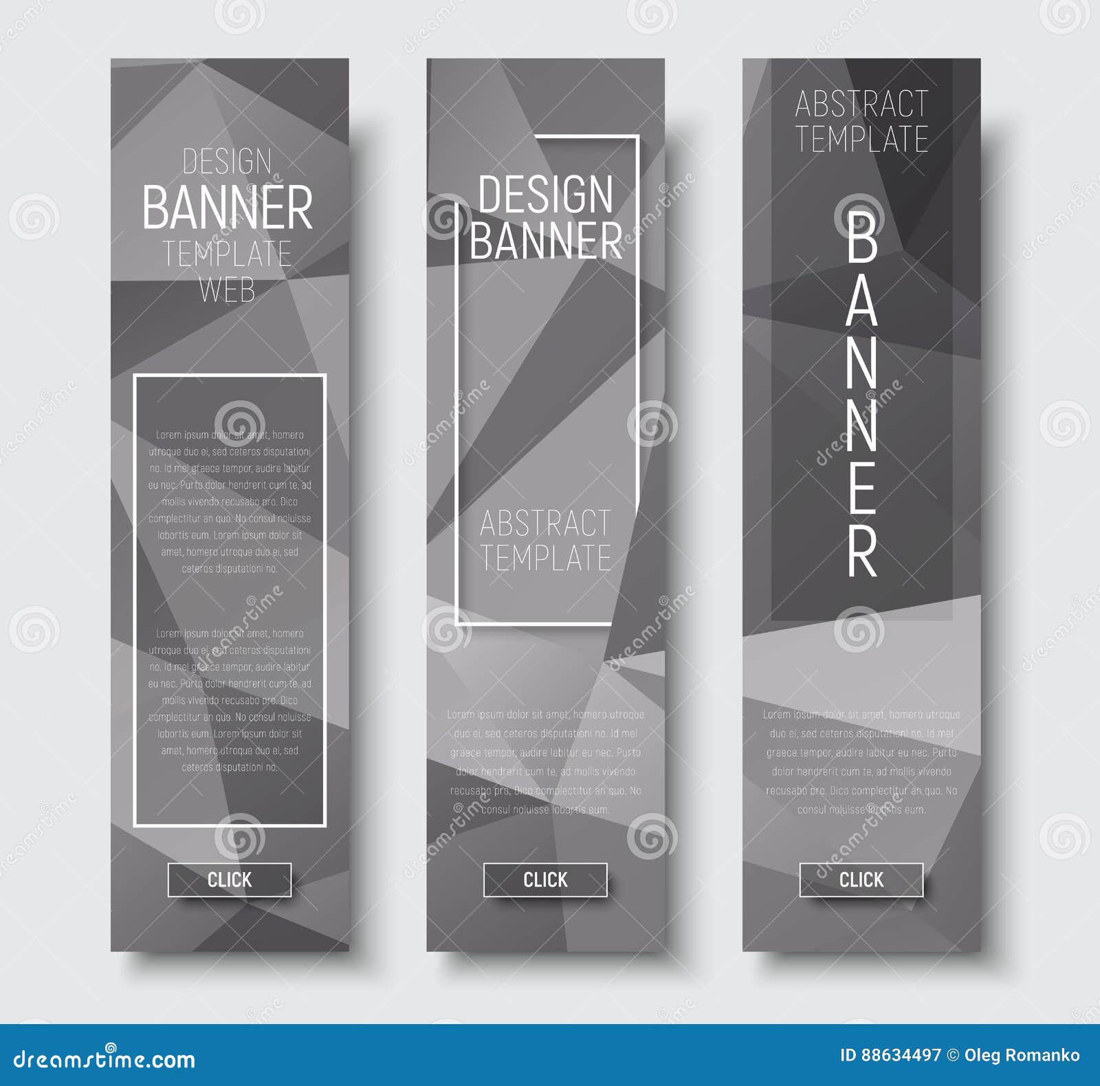 Set of Vertical Web Banners Standard Size. Stock Vector - Illustration ...