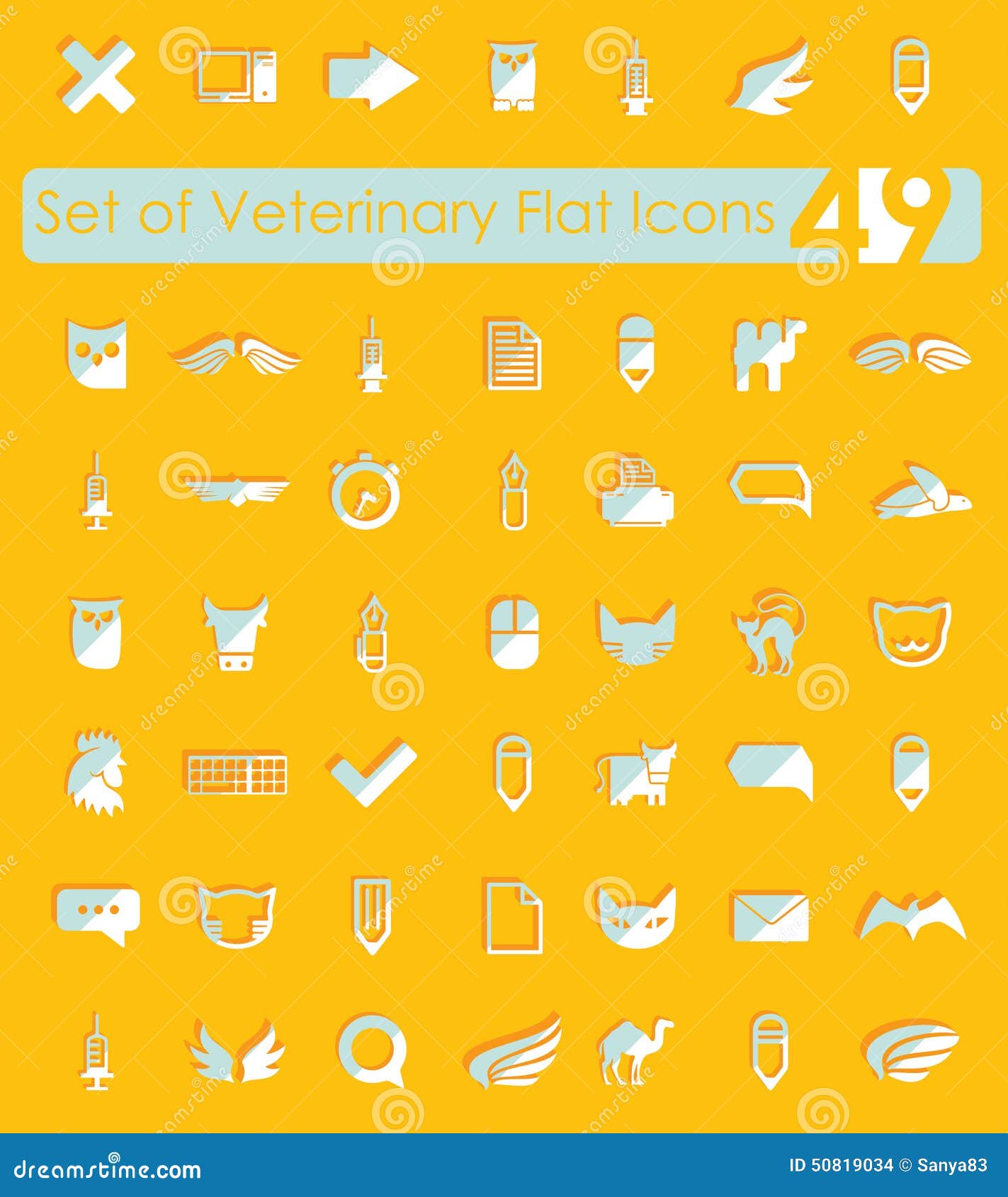 Set of Veterinary Flat Icons Stock Vector - Illustration of design, idea: 50819034