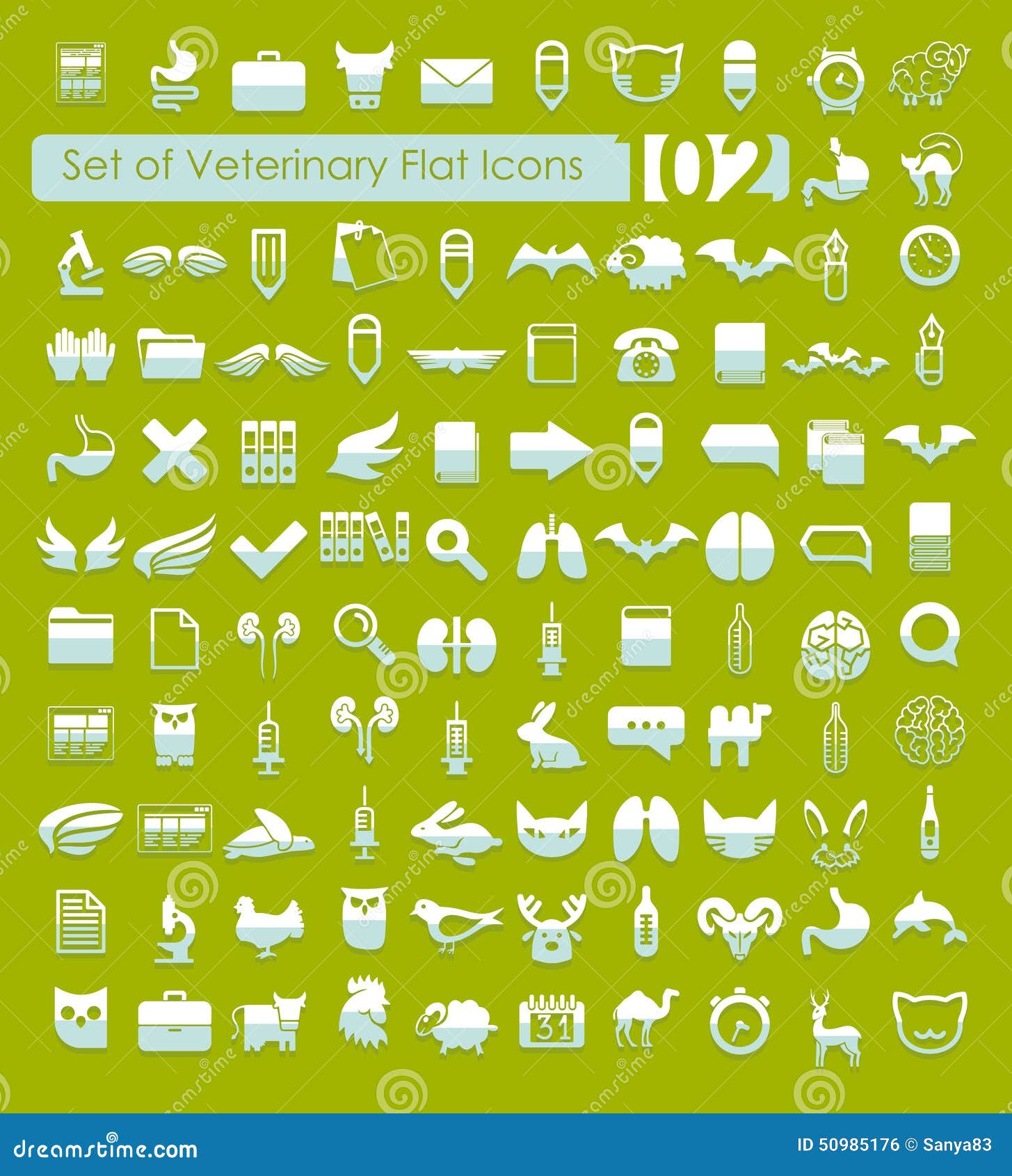 Set of veterinary icons stock vector. Illustration of collection - 50985176