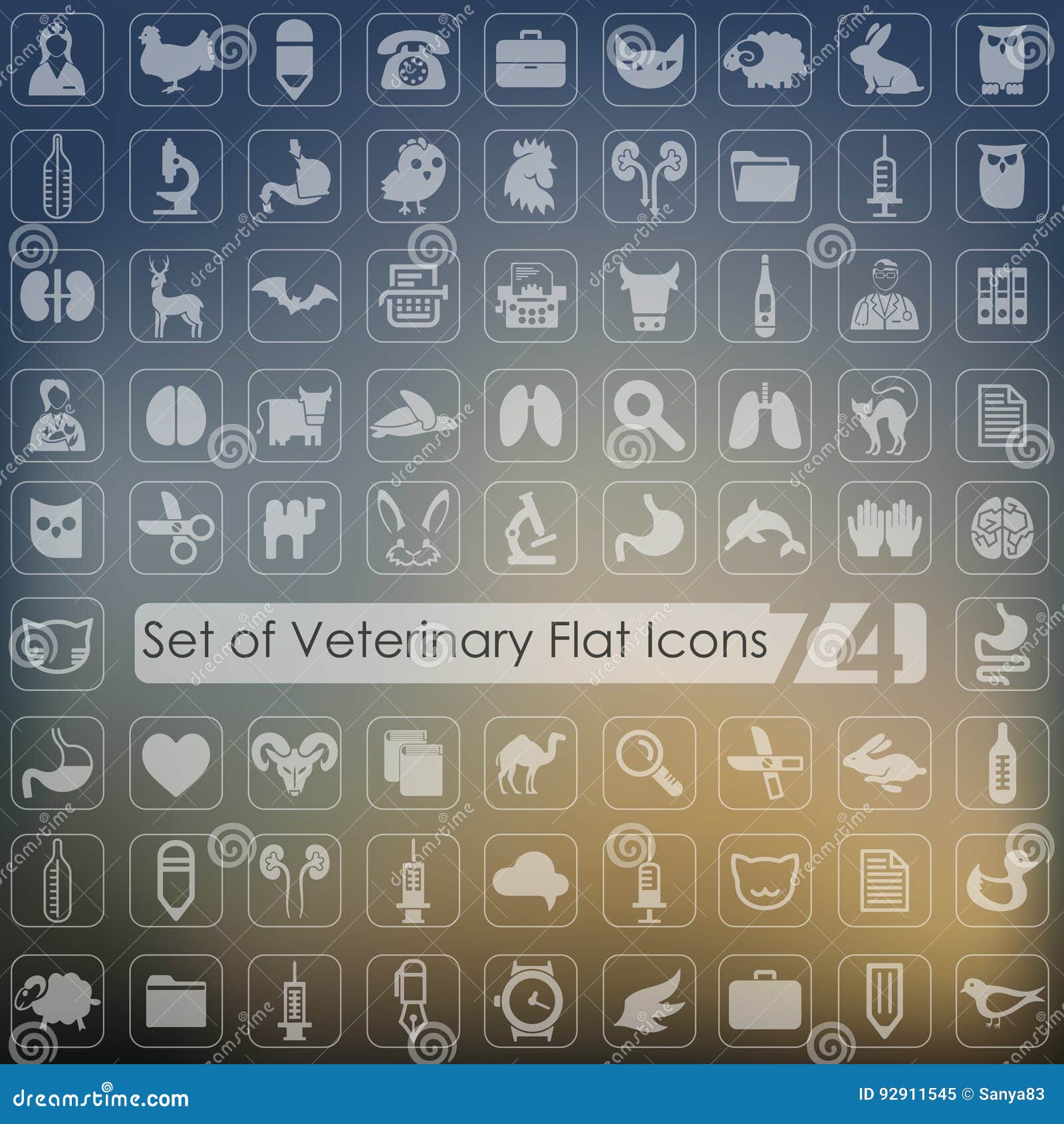 Set of veterinary icons stock vector. Illustration of healthcare - 92911545