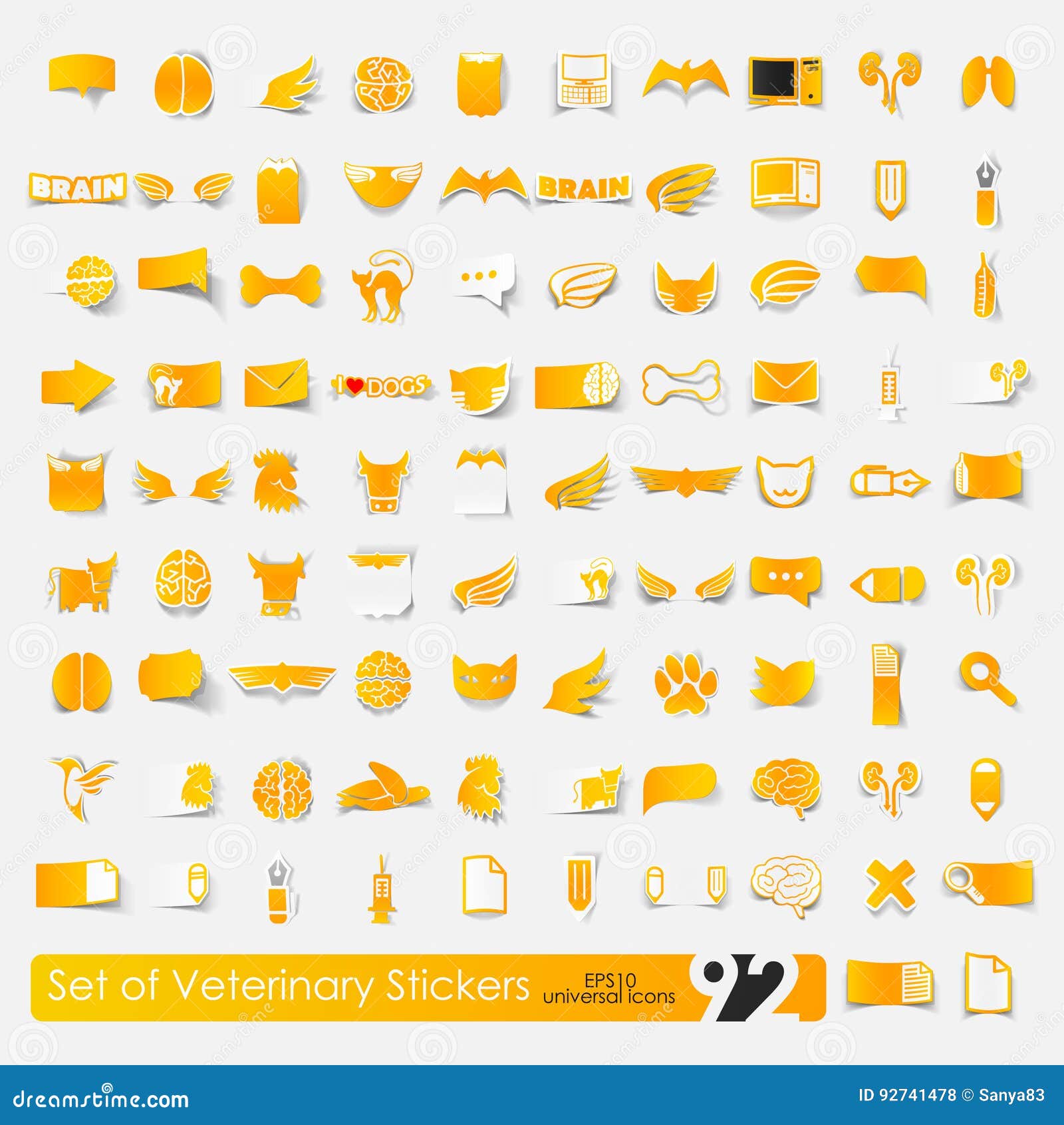 Set of veterinary stickers stock vector. Illustration of healthcare ...