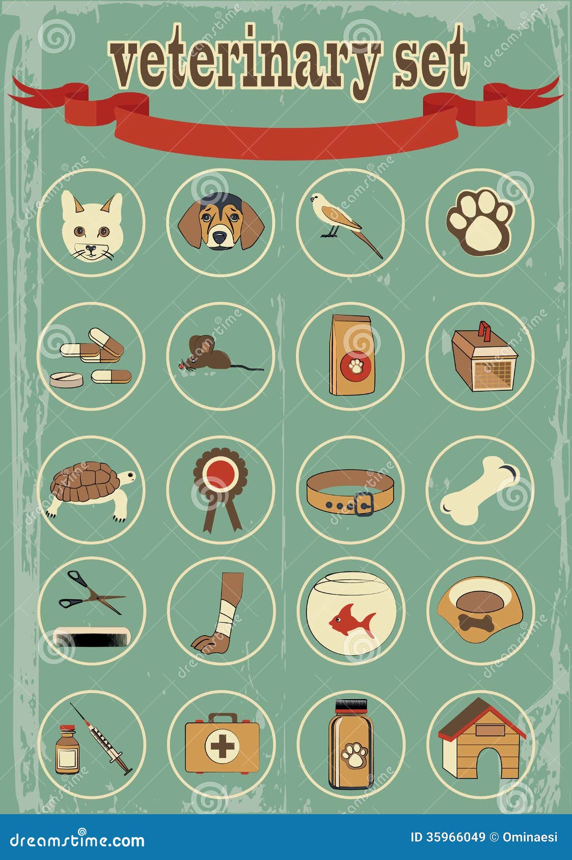 Set of Veterinary Vector Icons Stock Vector - Illustration of clip ...