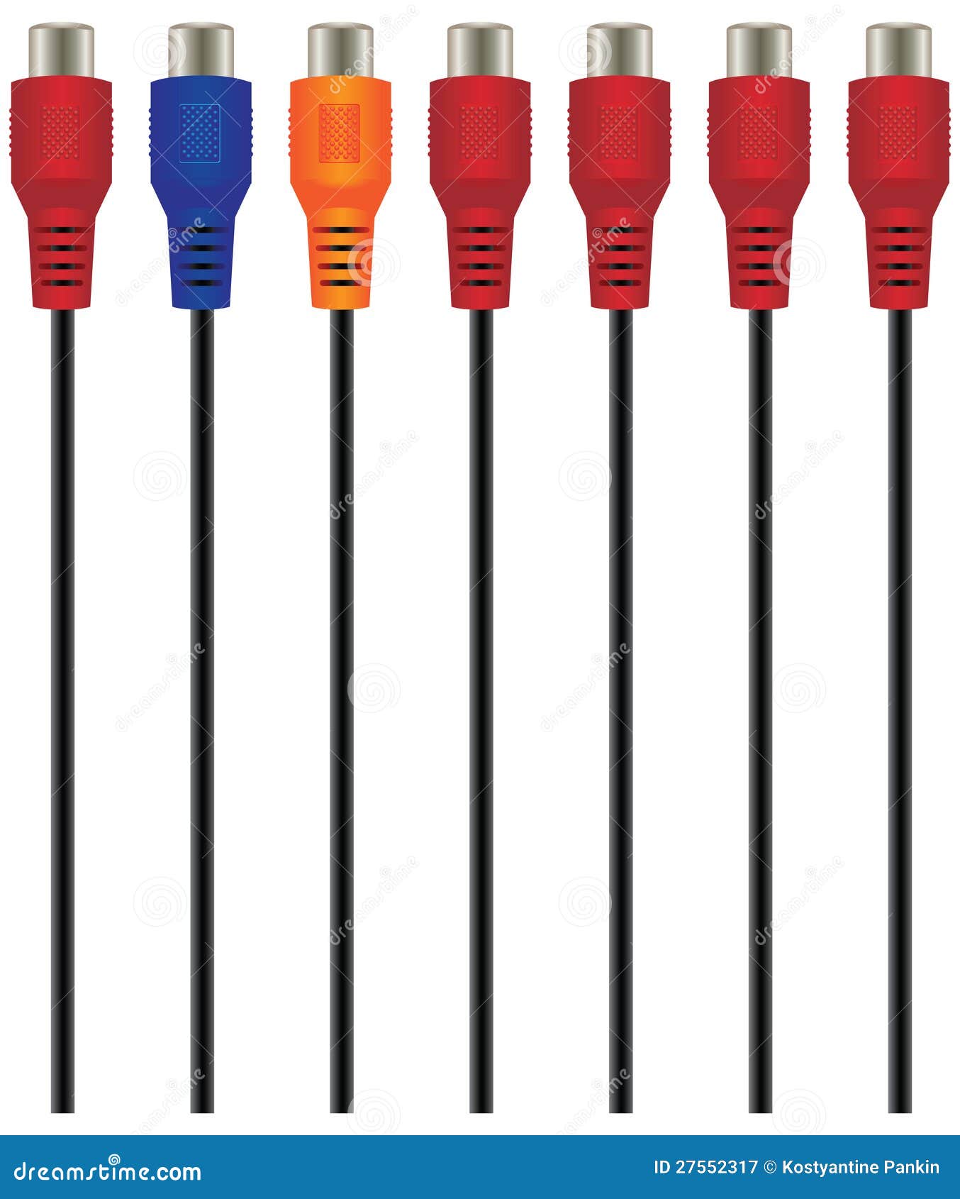 Set of video cables stock vector. Illustration of cord - 27552317