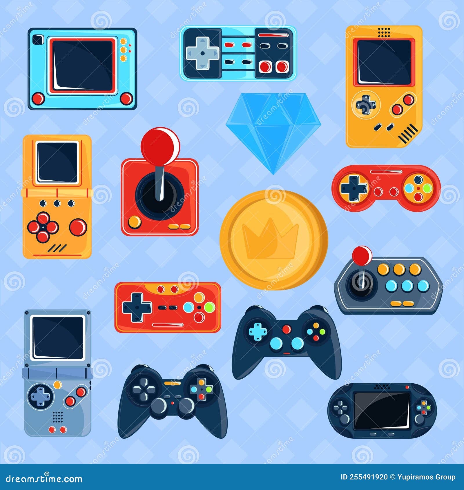 Set of video game stock vector. Illustration of gaming - 255491920